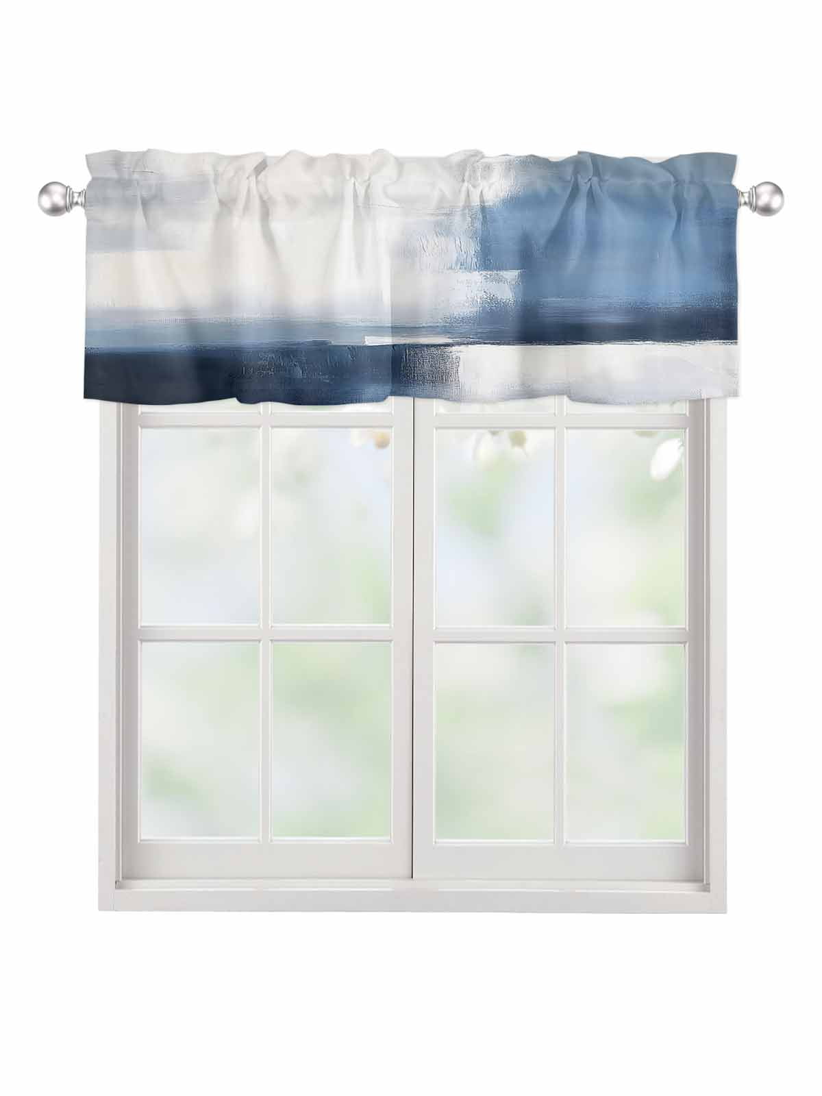 Valances for Windows Abstract Paint Texture Rod Pocket Cafe Window ...