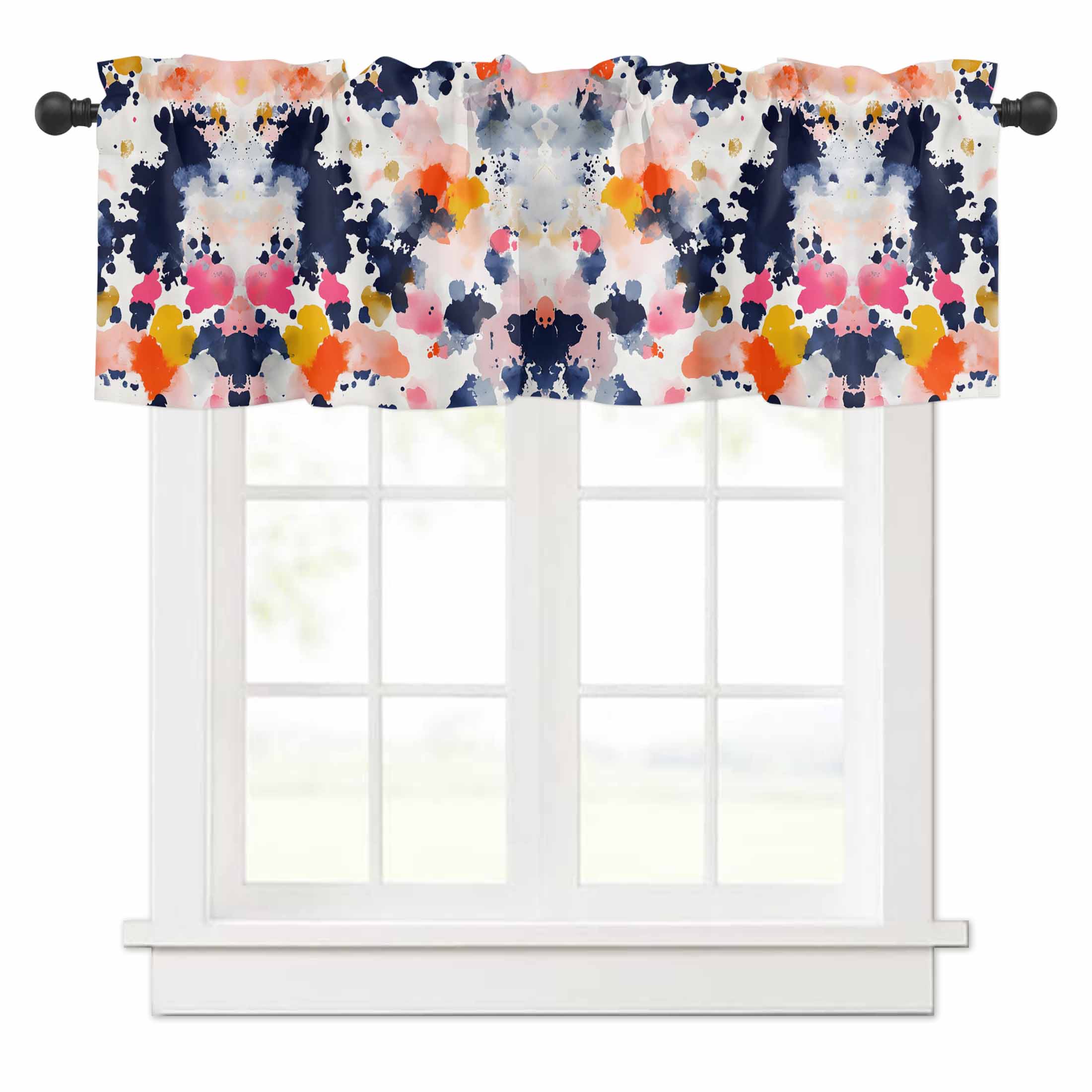 Valances for Windows Abstract Splash Window Valances Rod Pocket ...