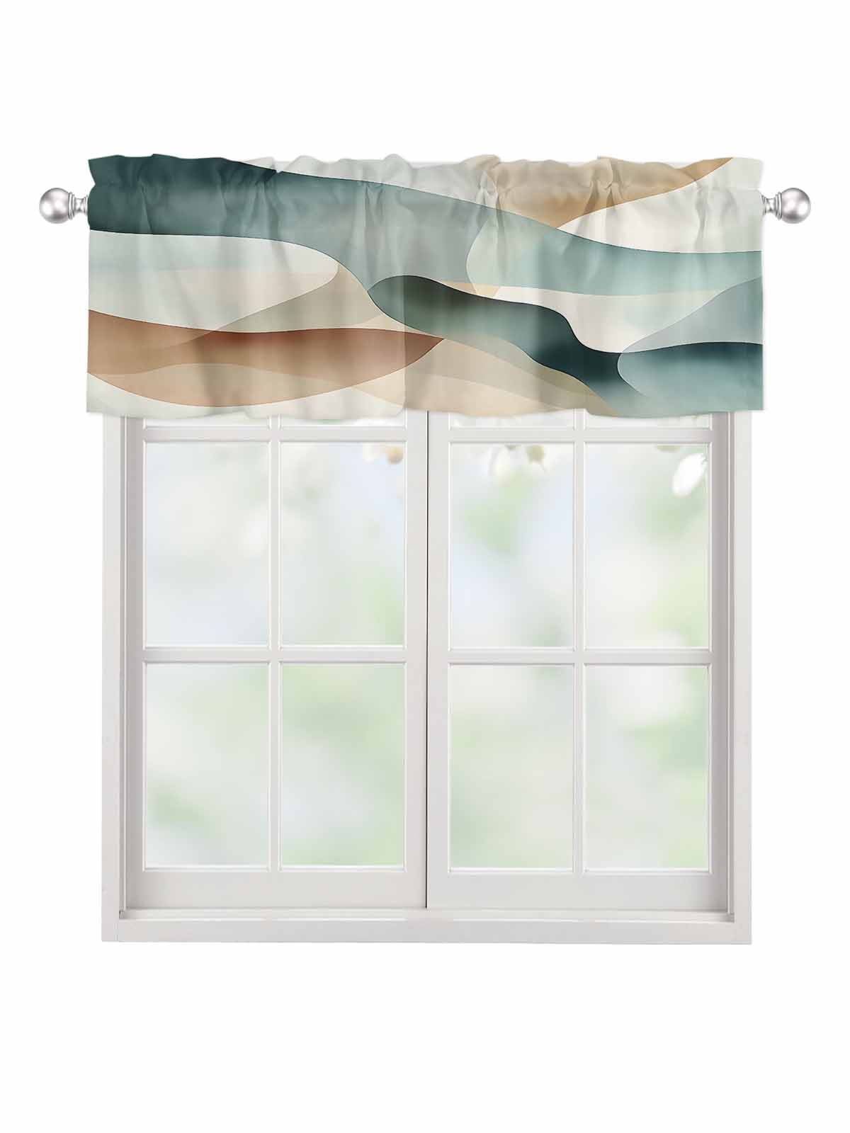 Valances for Windows Abstract Water Ripple Rod Pocket Cafe Window ...
