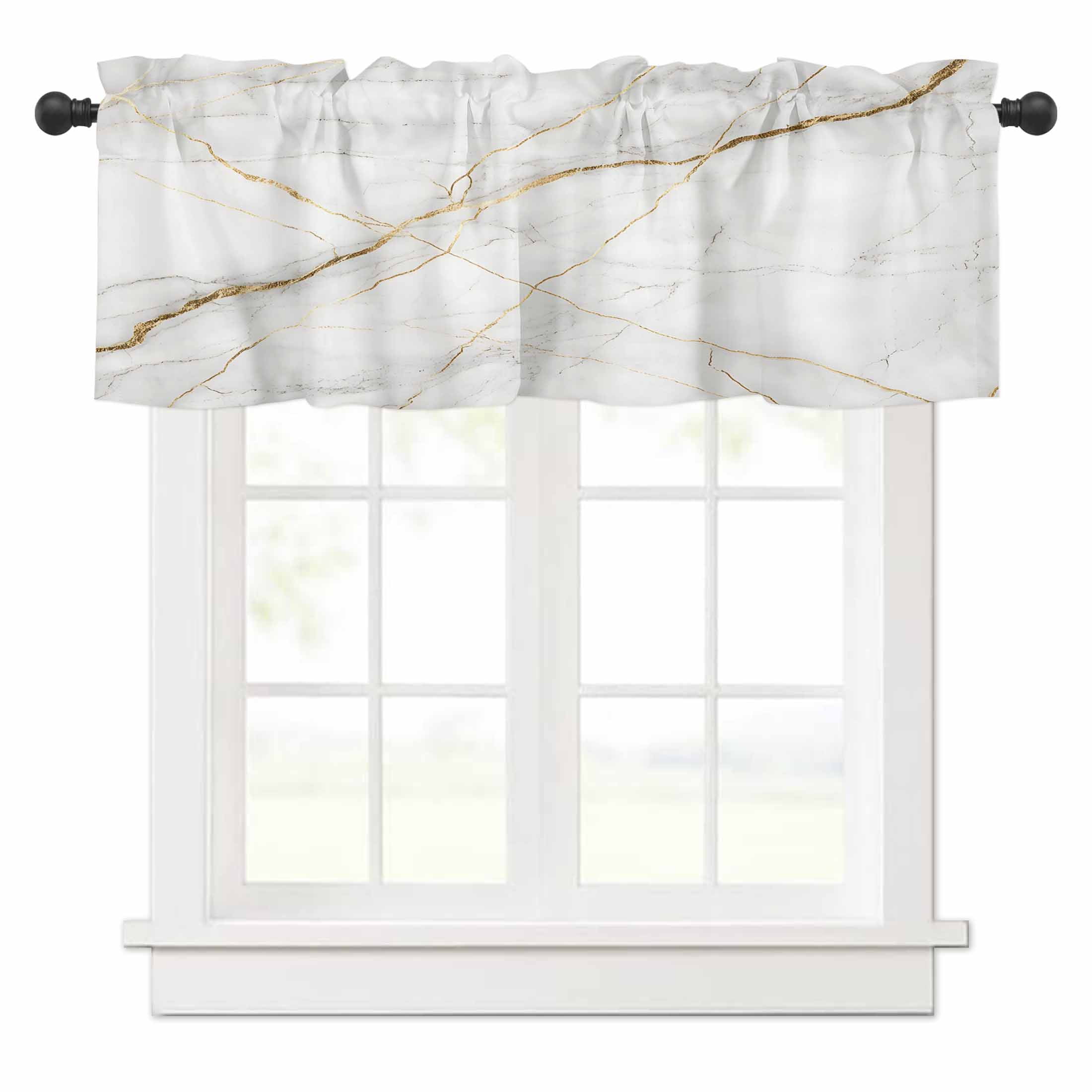 Valances for Windows Abstract White Golden Marble Texture Window ...