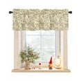 Valances for Windows, Brown Floral Plants Beige Background Rod Pocket ...