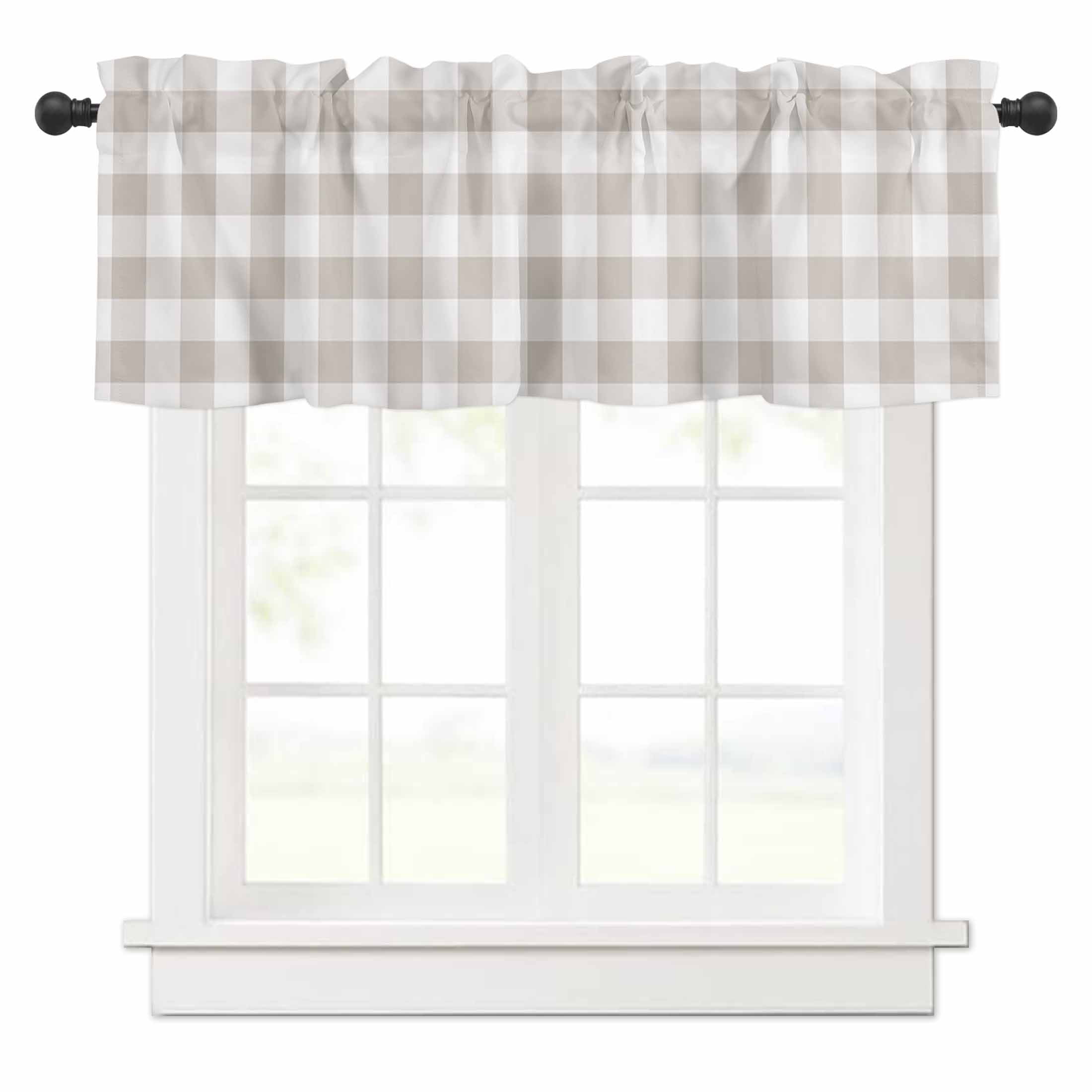 Valances for Windows Buffalo Check Plaid Window Valances Rod Pocket ...