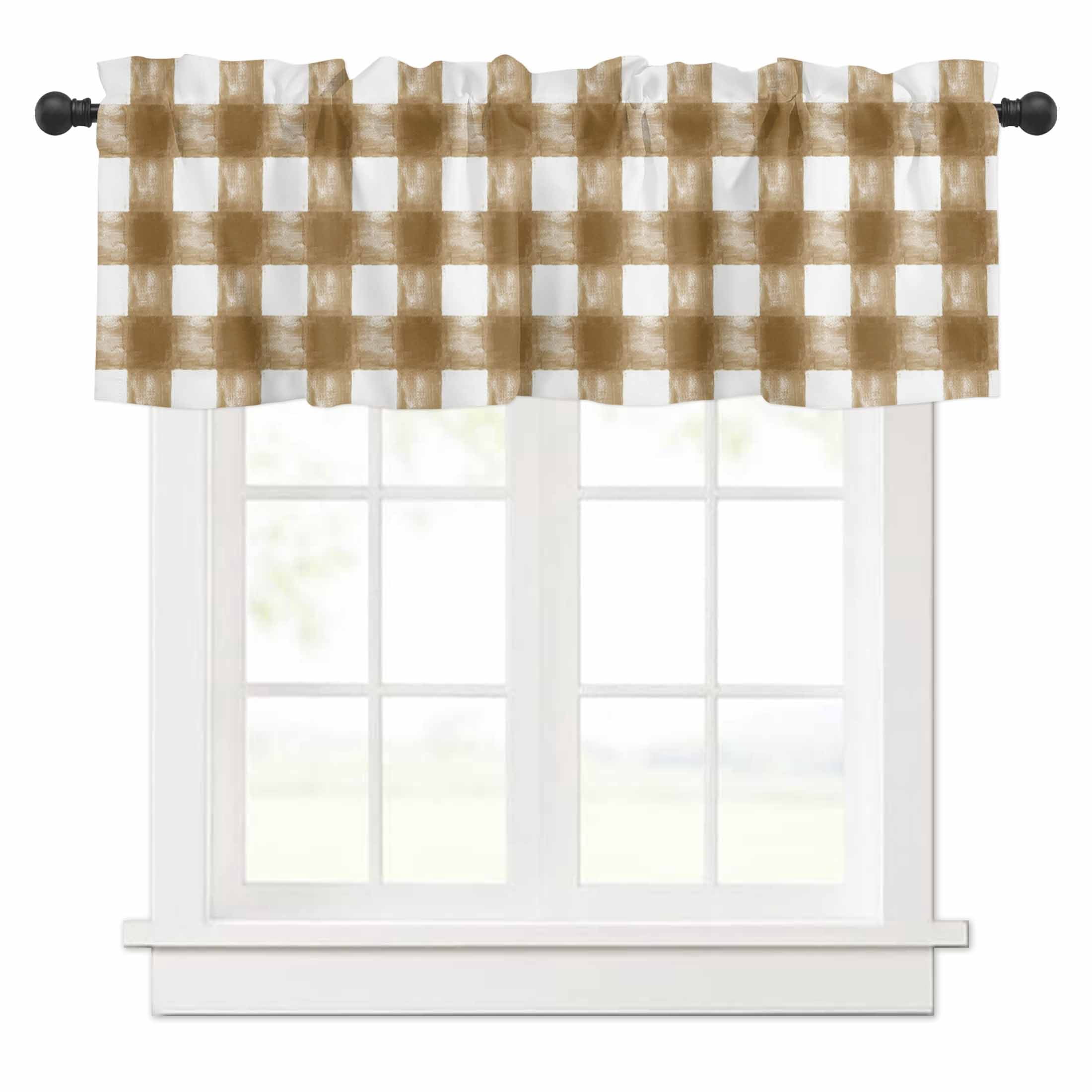Valances for Windows Buffalo Check Watercolor Window Valances Rod ...