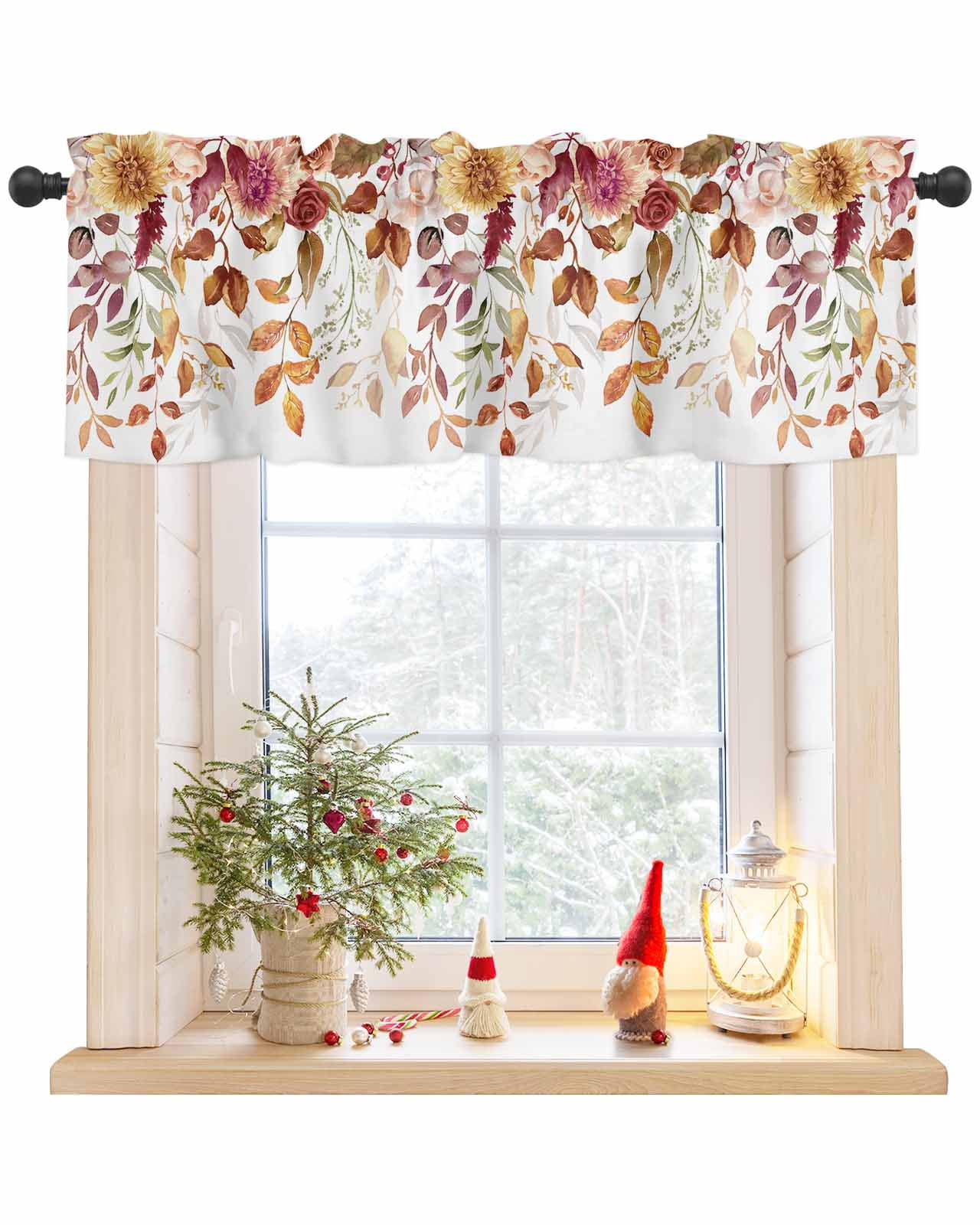 Valances for Windows, Fall Thanksgiving Flowers Plants Eucalyptus ...