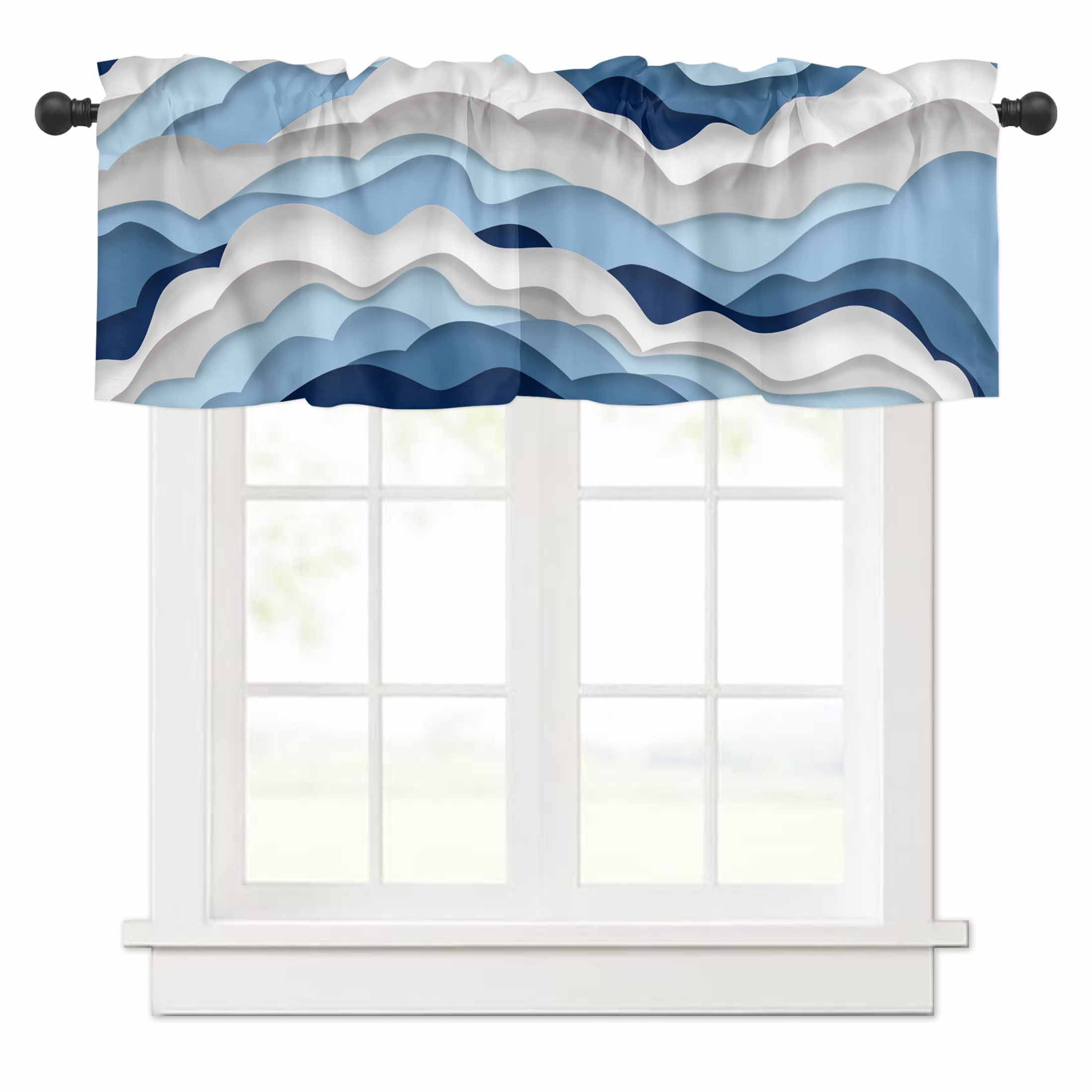 Valances for Windows Gradient Ocean Waves Blue Gradient Waves Valance ...
