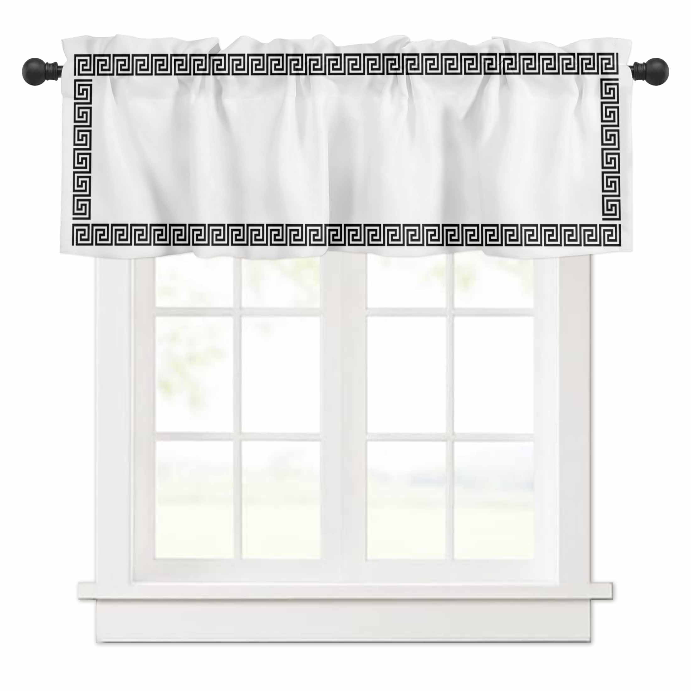 Valances for Windows Greek Key Design Window Valances Rod Pocket ...
