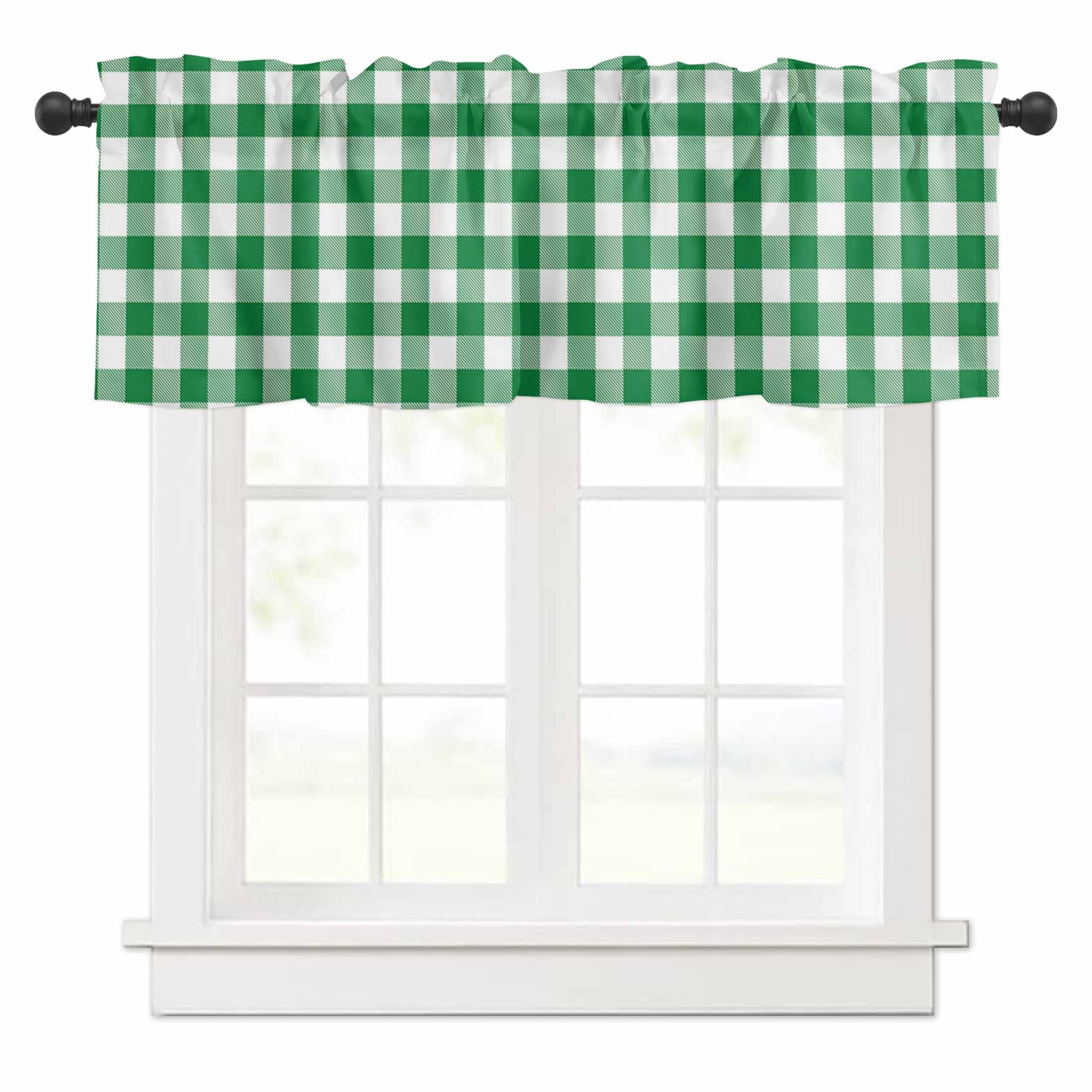 Valances for Windows Green Buffalo Check Plaid Window Valances Rod ...
