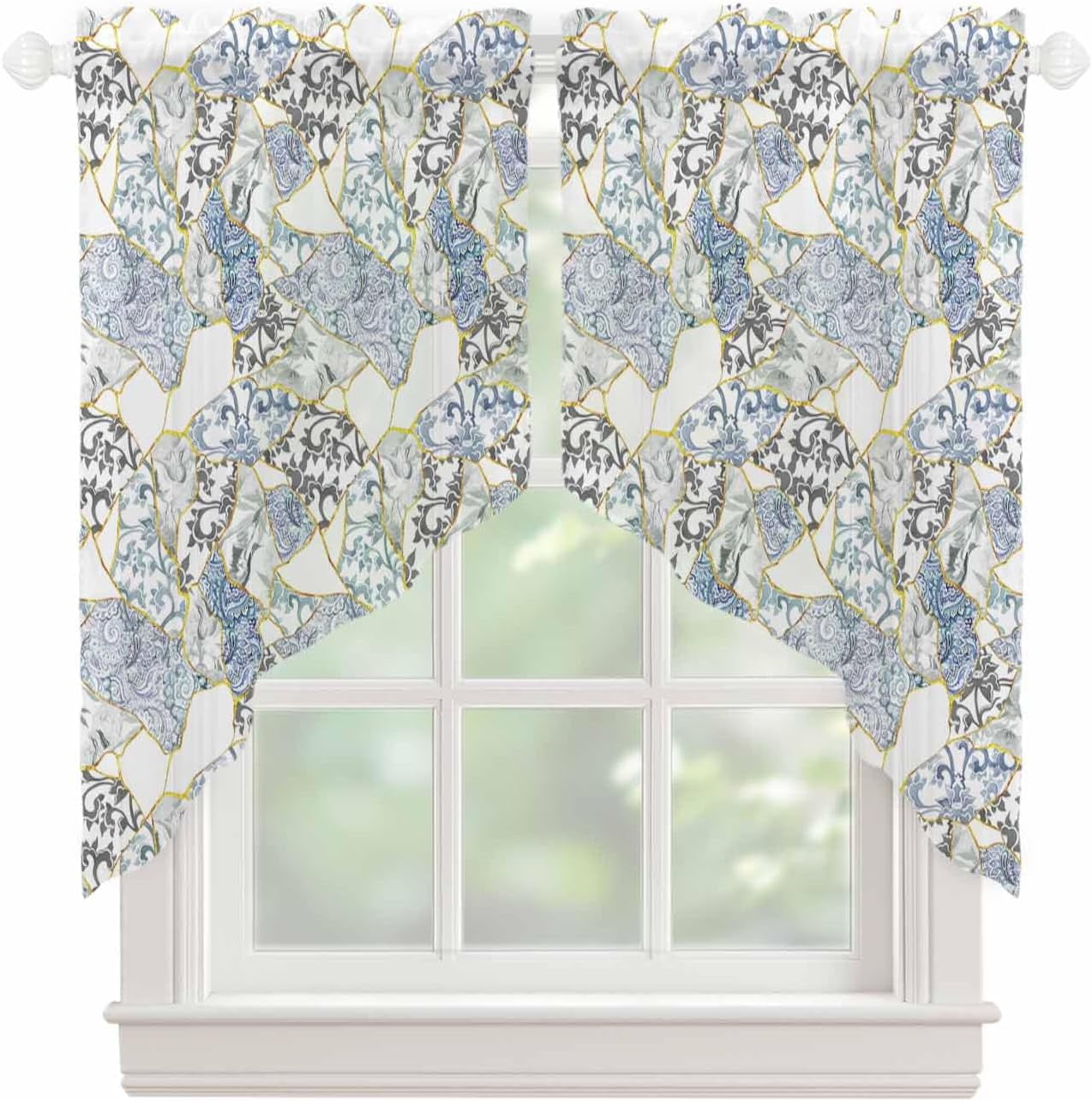 Valances for Windows Minimalist Brown Check Plaid Farmhouse Farm Theme ...