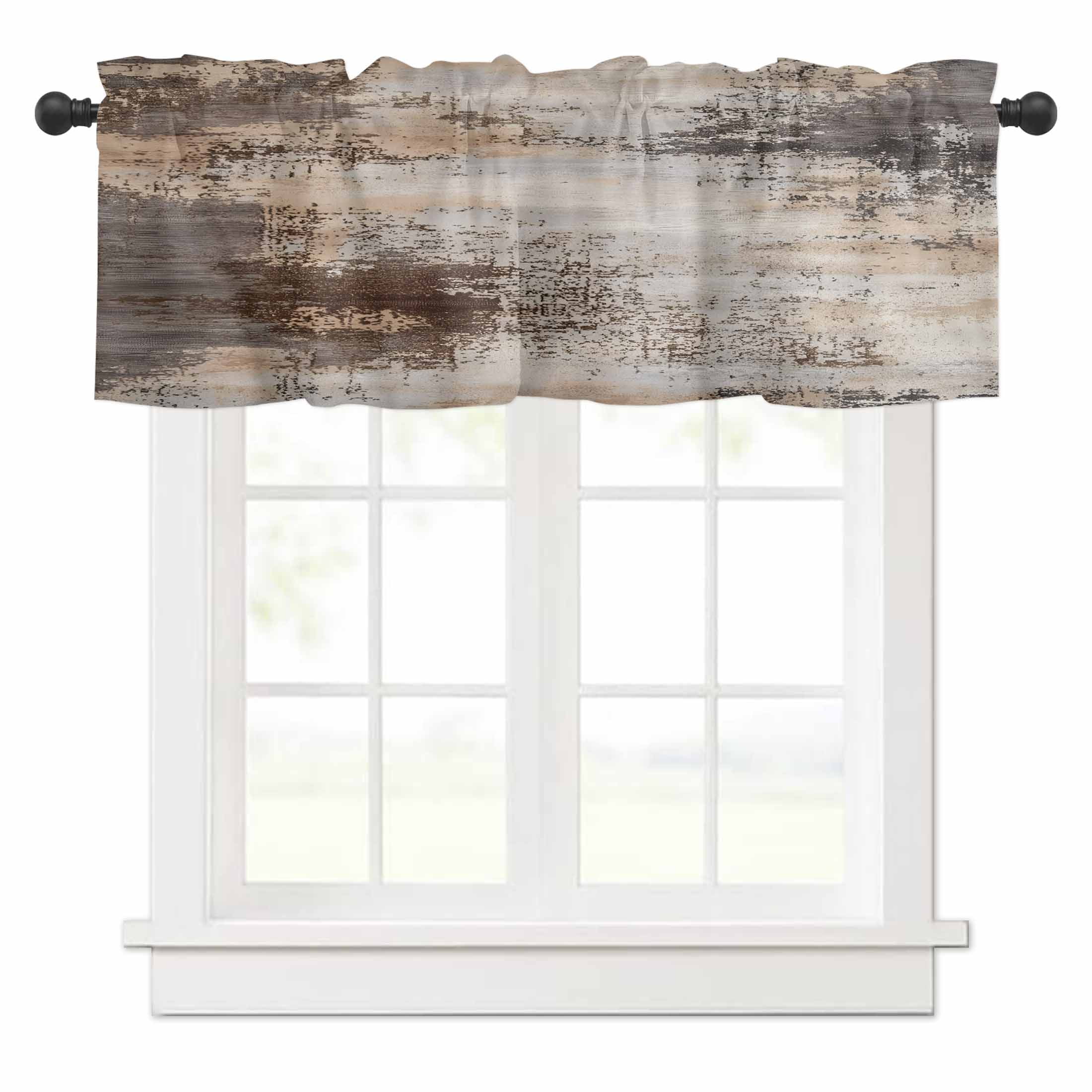 Valances for Windows Ombre Brown Grey Painting Window Valances Rod ...