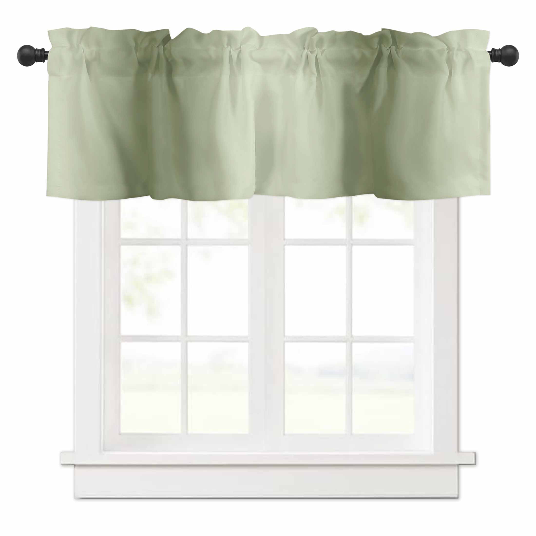 Valances for Windows Sage Green Gradient Ombre Valance Rod Pocket ...
