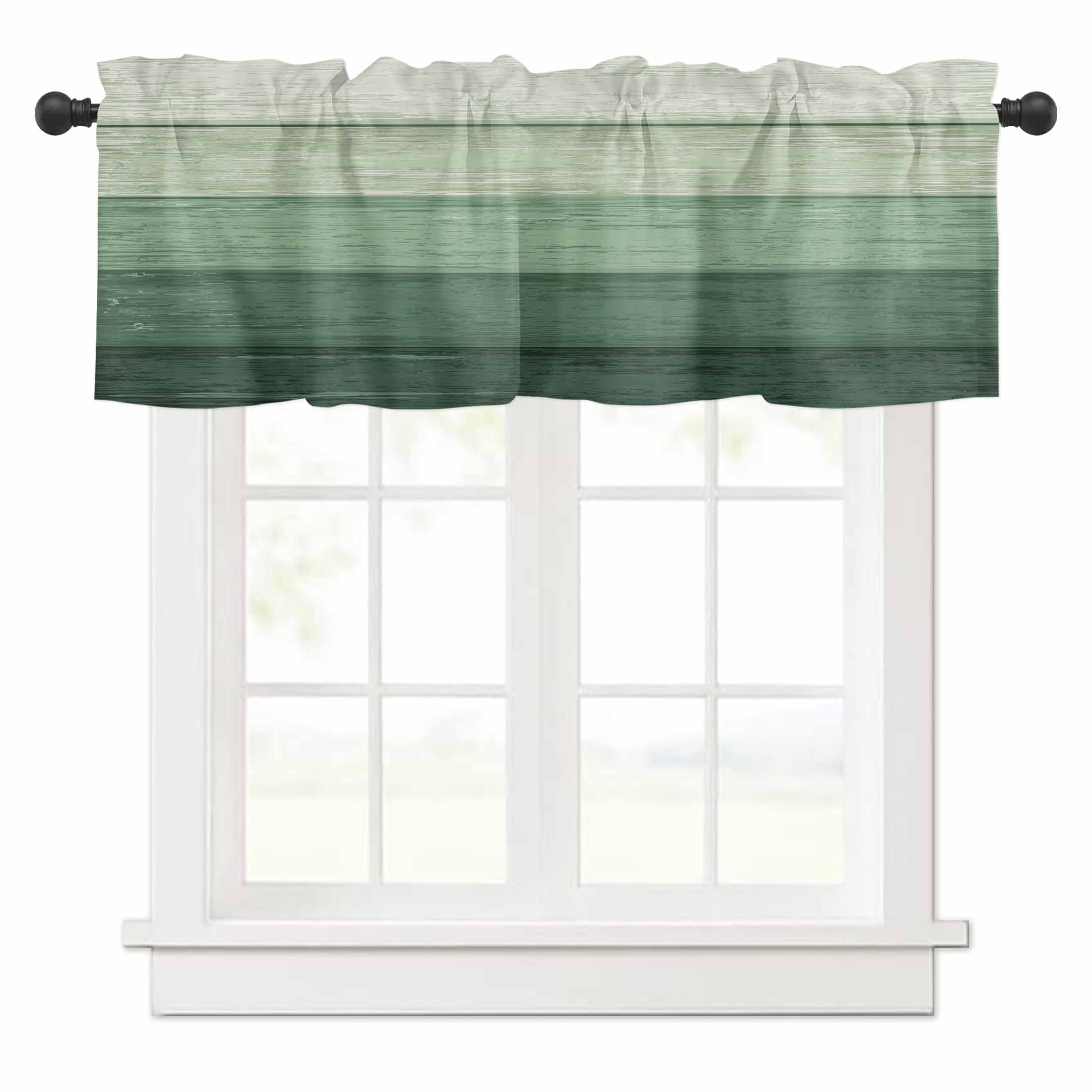 Valances for Windows Sage Green Striped Gradient Rustic Wood Board ...