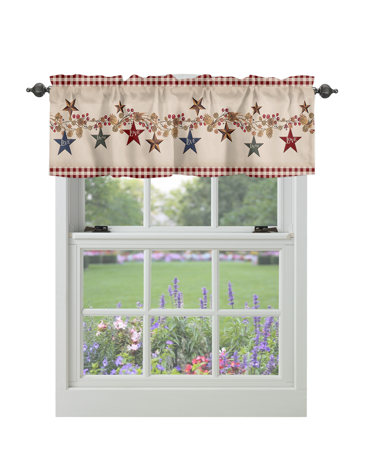 Valances for Windows Vintage Country Stars Valance Curtains for Living ...