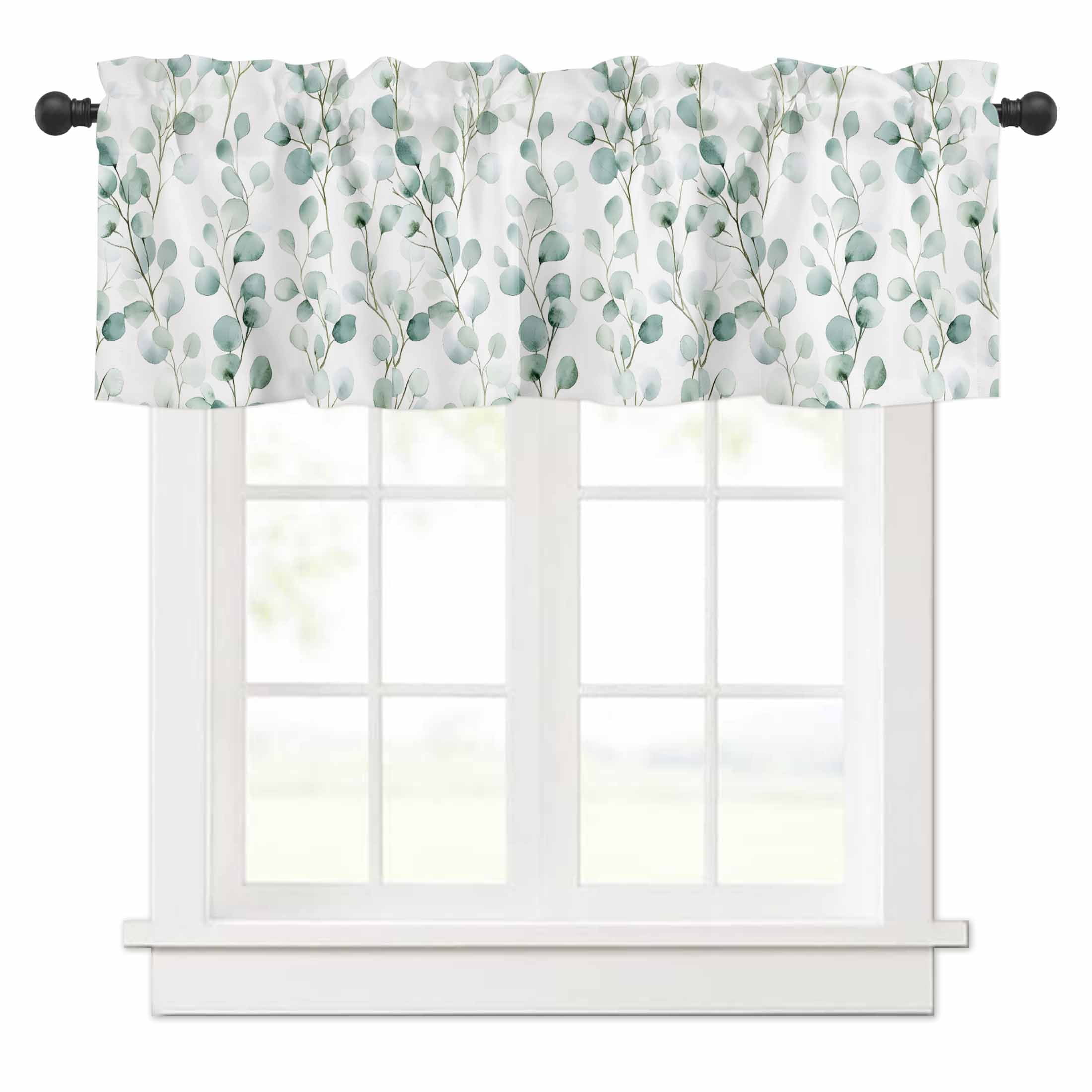 Valances for Windows Watercolor Plant Green Eucalyptus Leaf Farm ...