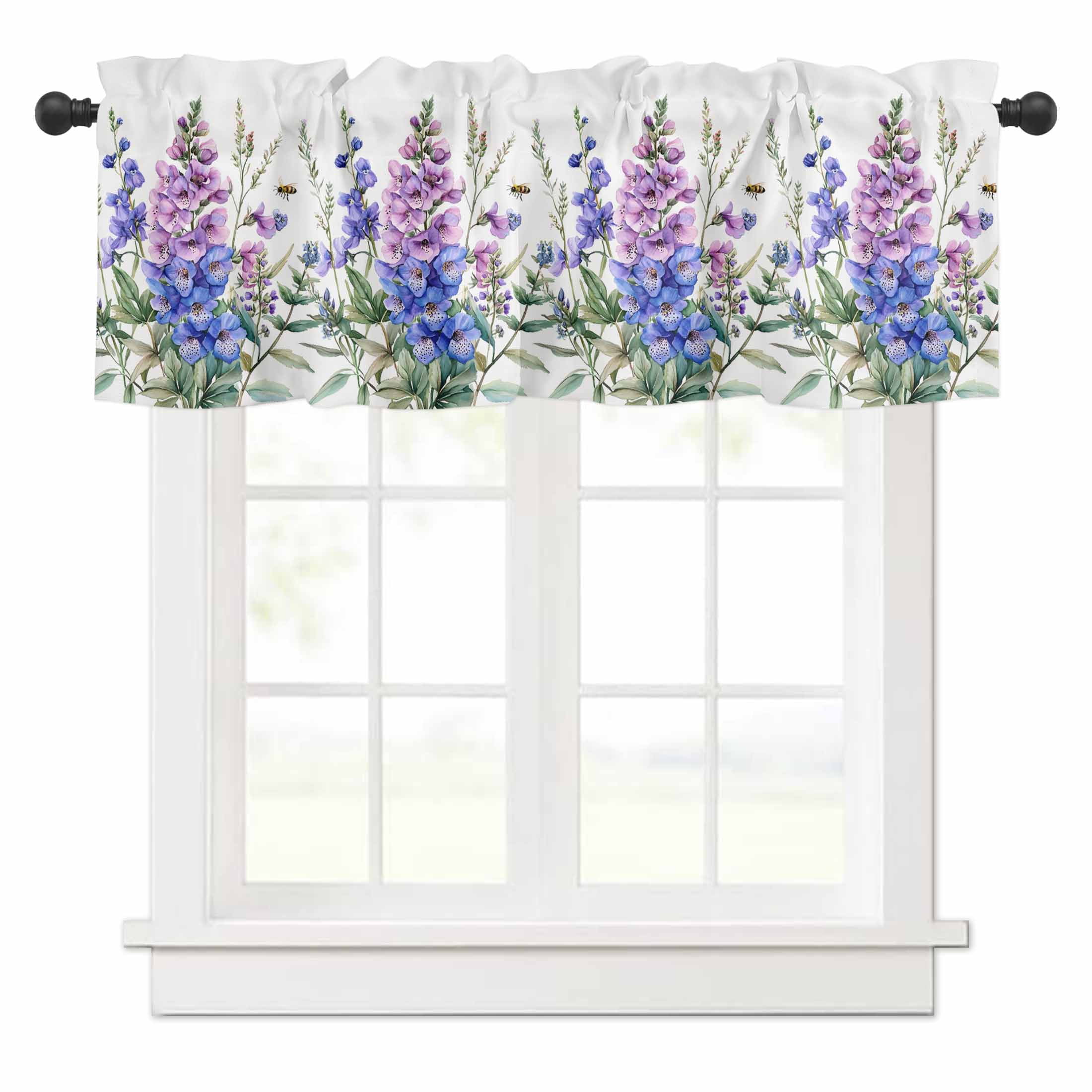 Valances for Windows Watercolor Purple Pink Lavender Window Valances ...