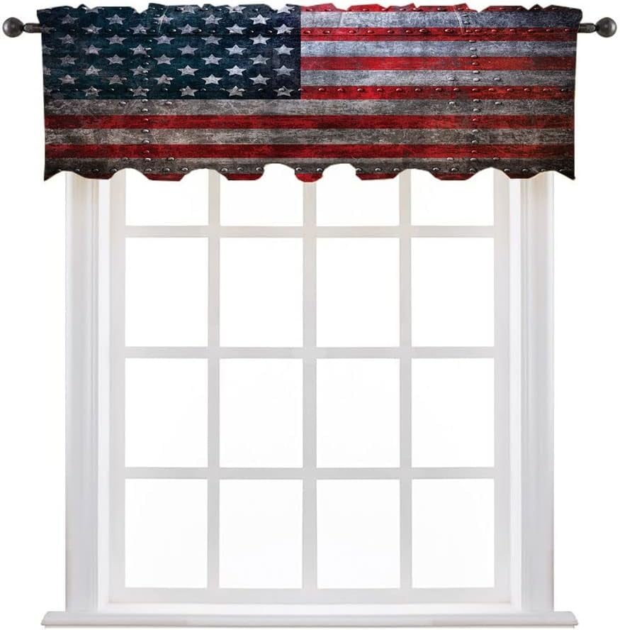 Valances for Windows, American Flag Decor Curtains, US Flag Plate, 54 ...