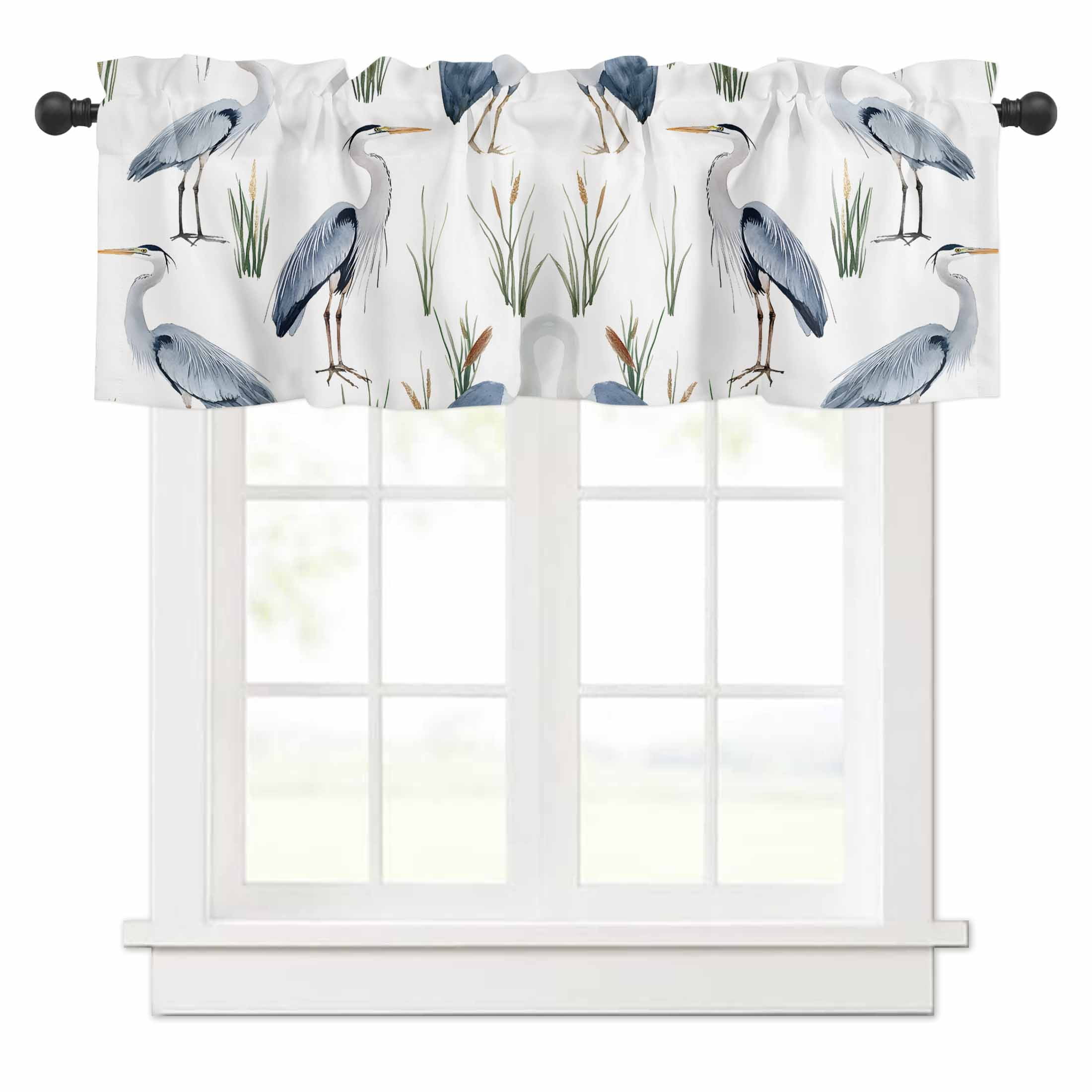 Valances for Windows Bird Window Valances Rod Pocket Animal Leaves ...