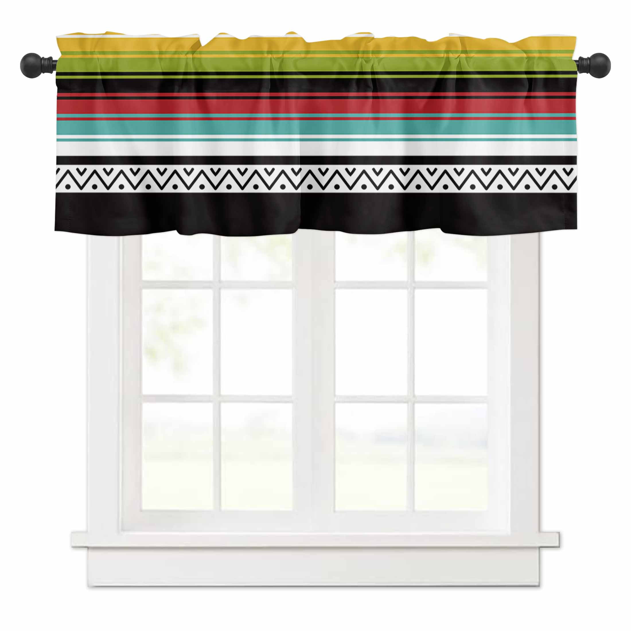 Valances for Windows Boho Stripes Window Valances Rod Pocket Bohemian ...