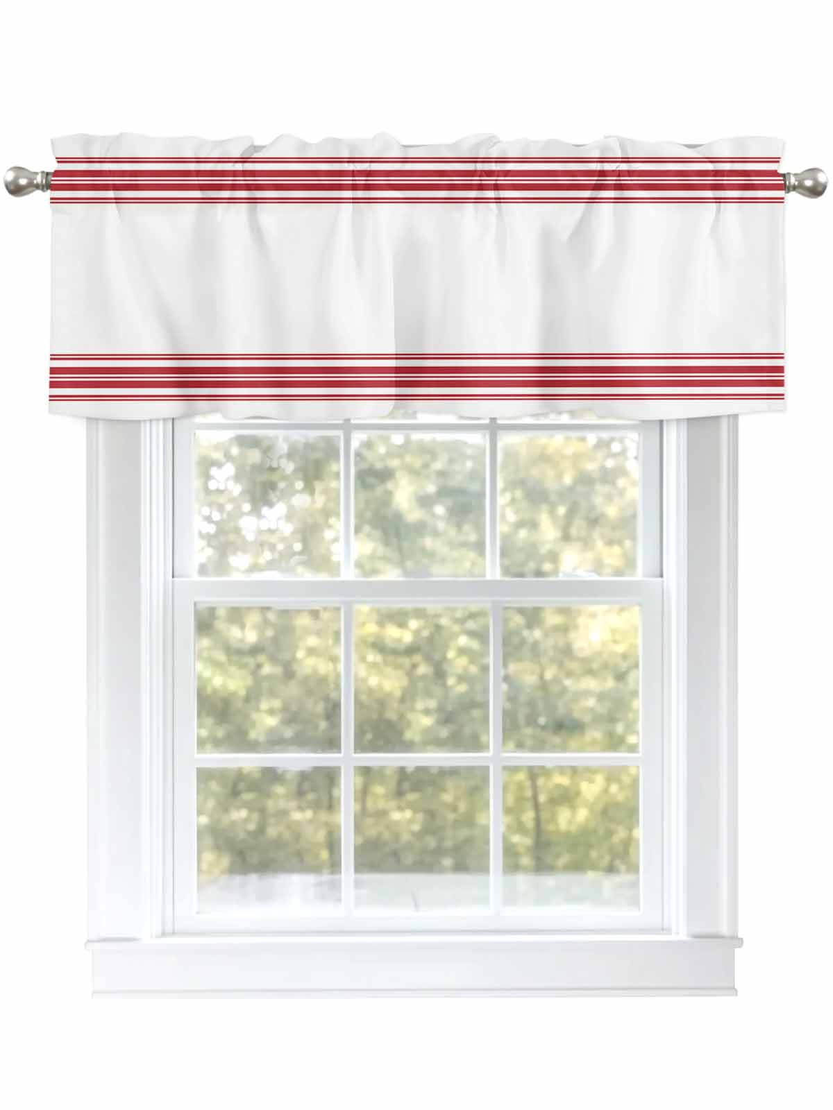 Valances for Windows Farmhouse Red Rod Pocket Cafe Window Treatments ...