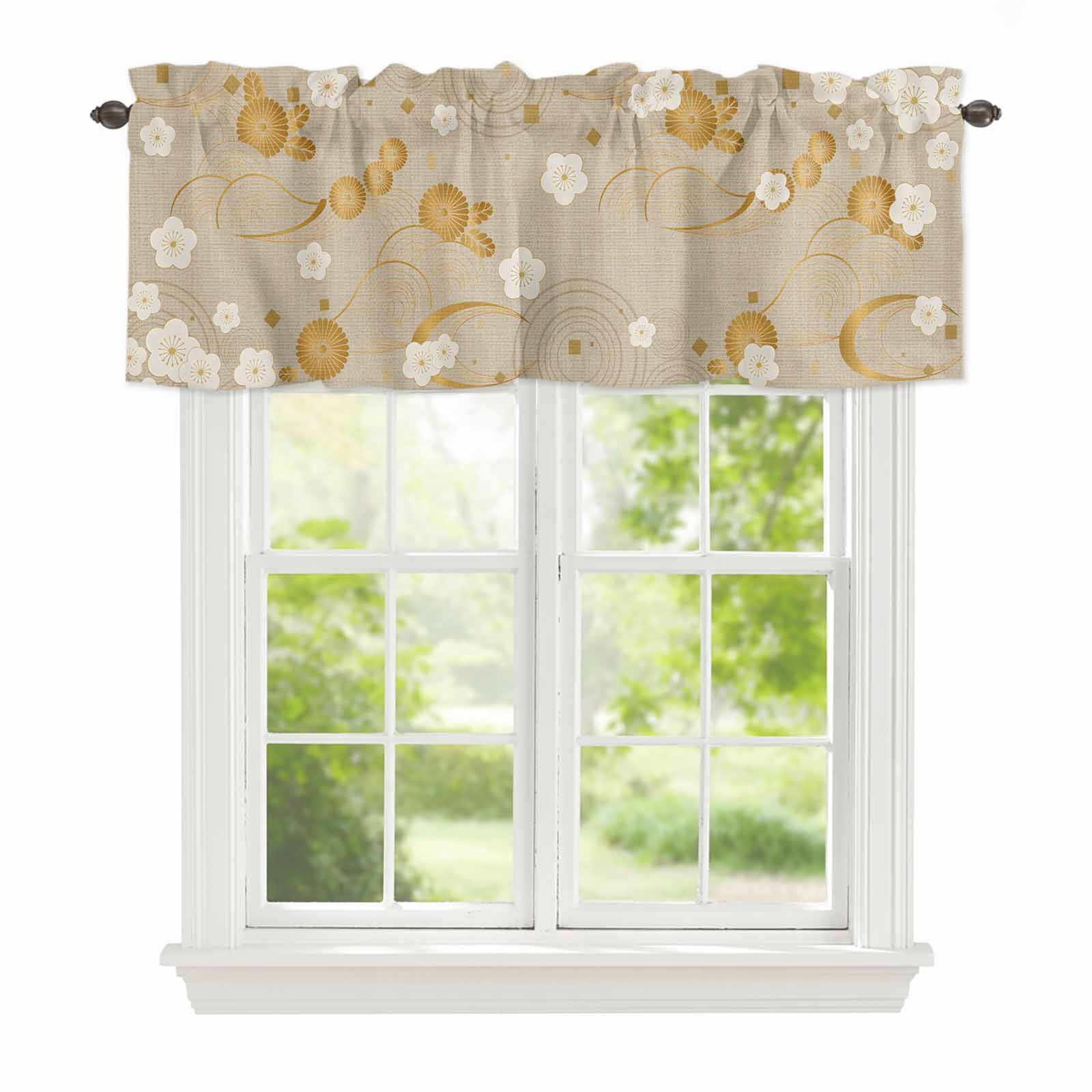 Valances for Windows Japanese Harmony Cherry Blossoms Rod Pocket Short ...