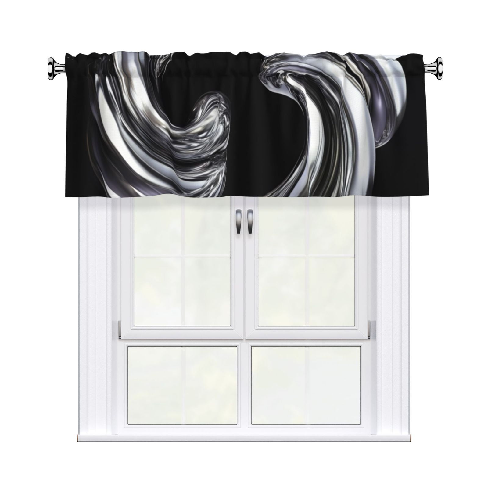 Valances for Windows Kitchen Curtains Small Treatments Valance, Silver ...