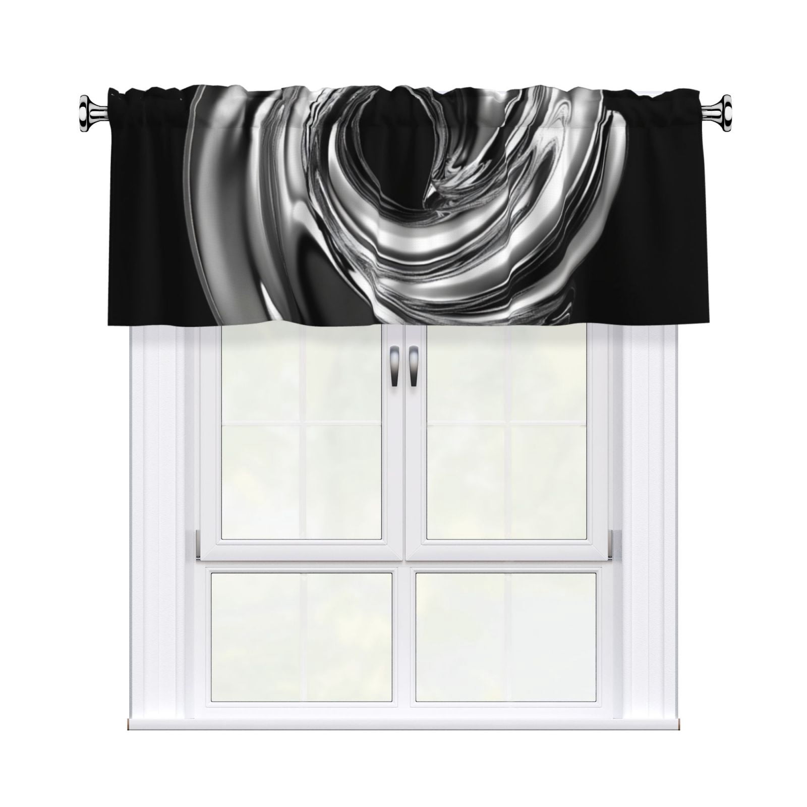 Valances for Windows Kitchen Curtains Small Treatments Valance, Silver ...