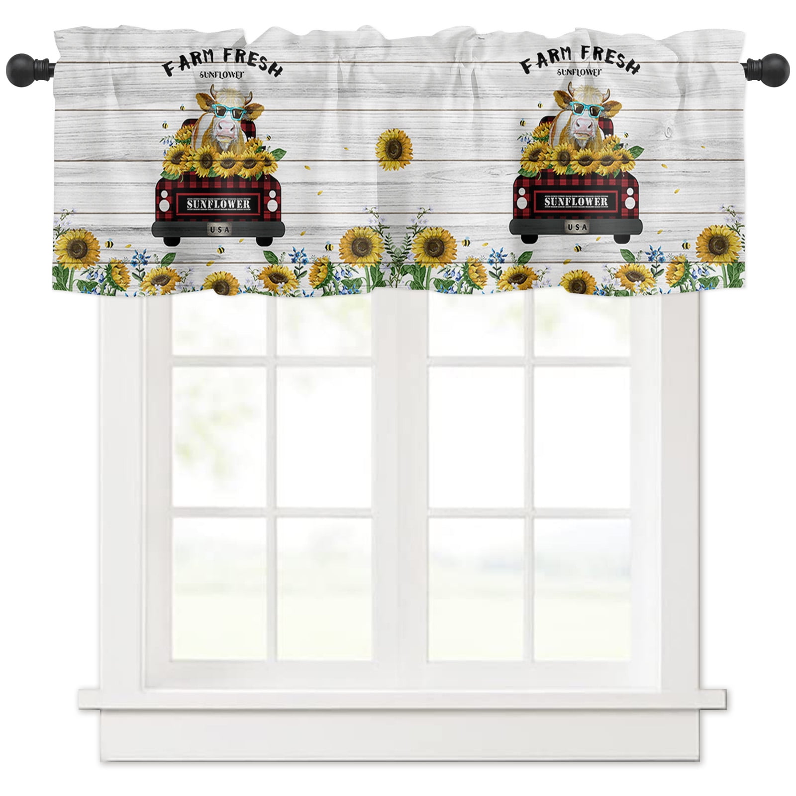Valances for Windows Kitchen Living Room Small Window Valance Farm ...
