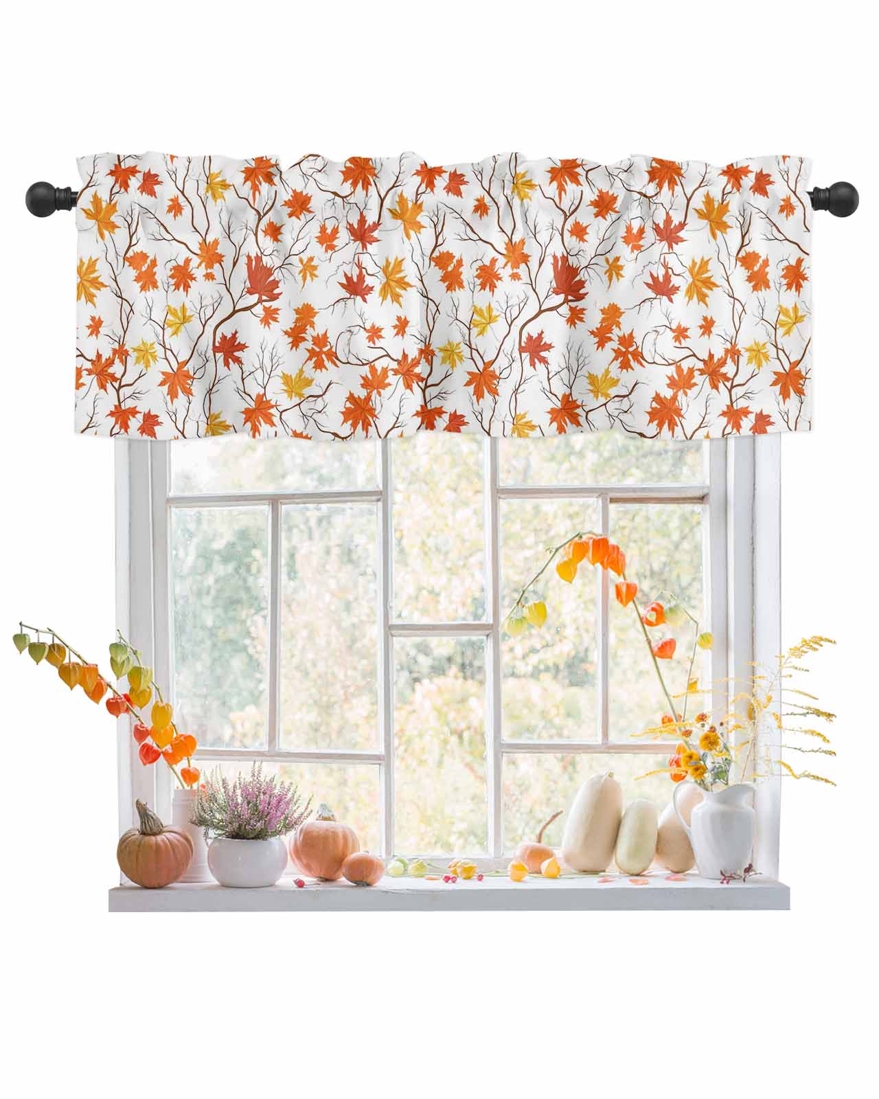 Valances for Windows Maple Rod Pocket Cafe Window Treatments Valance ...
