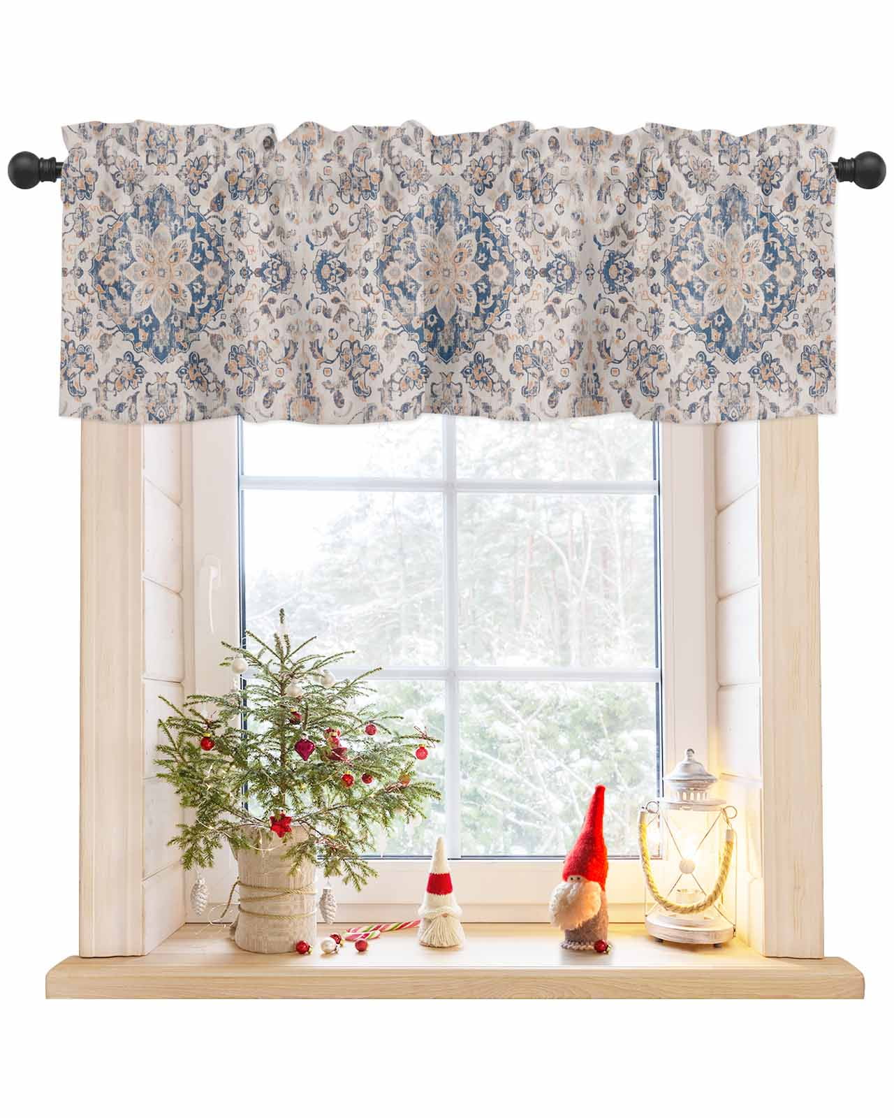 Valances for Windows, Rod Pocket Short Window Valance Curtains Holiday ...