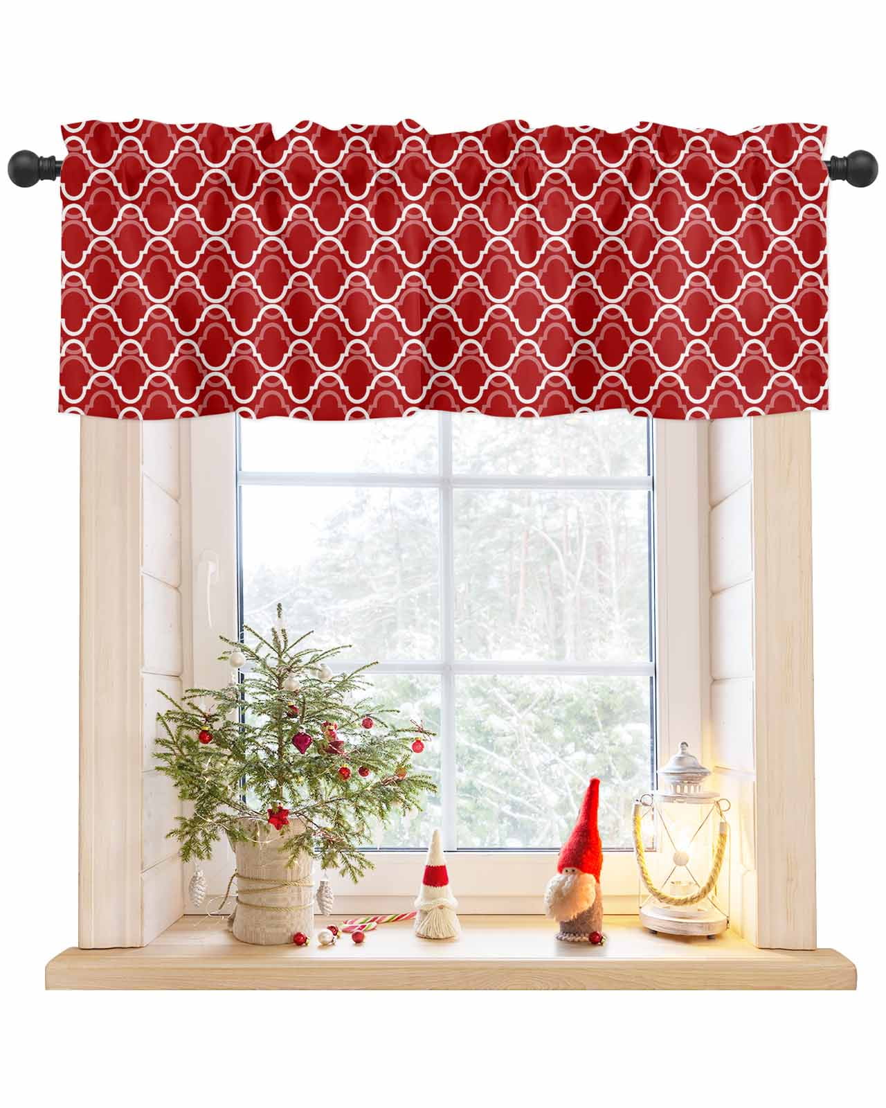 Valances for Windows, Rod Pocket Short Window Valance Curtains Holiday ...
