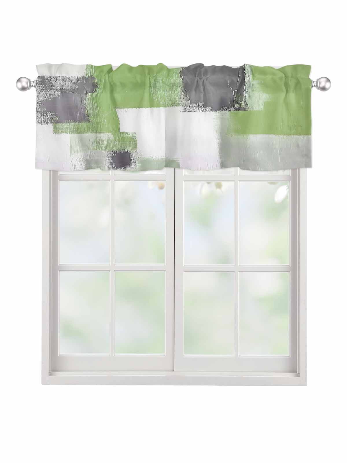 Valances for Windows Sage Green Rod Pocket Cafe Window Treatments ...