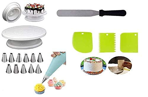 Valashiv Cake Baking Tool Set for Turn Table Stainless Steel Spatula 12 ...