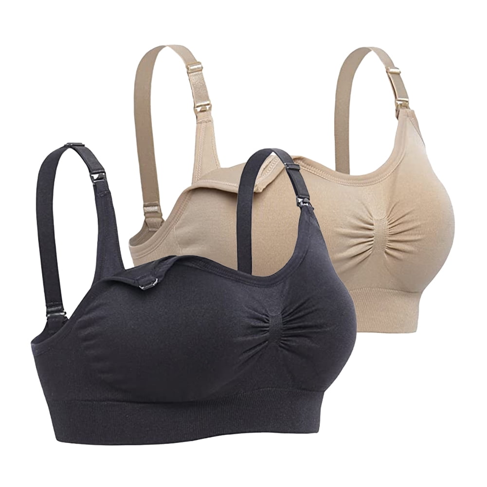 Valcatch 2 Pack Women's Wirefree, Full Coverage, Lightly Padded, Breastfeeding Nursing Bras ...