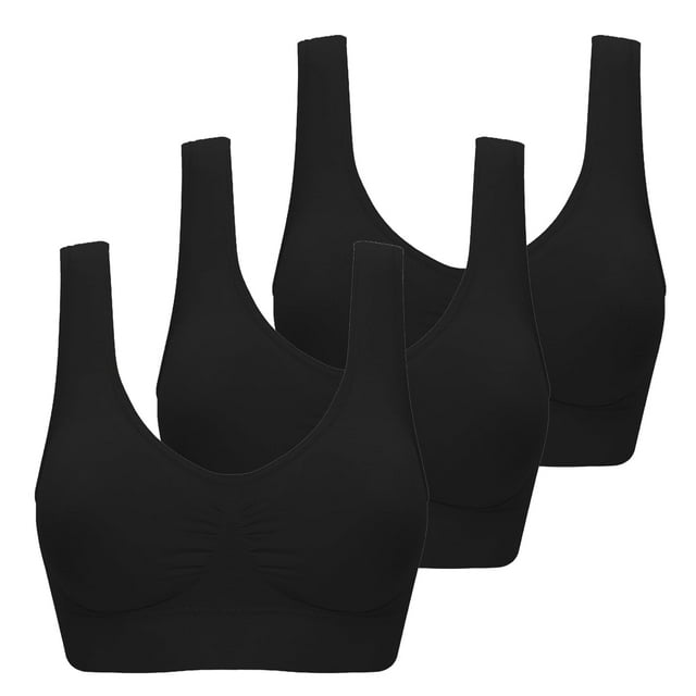 Valcatch 3 Pack Full Coverage, Comfortable, Wireless Sports Bras for Women, Seamless, Plus Size ...