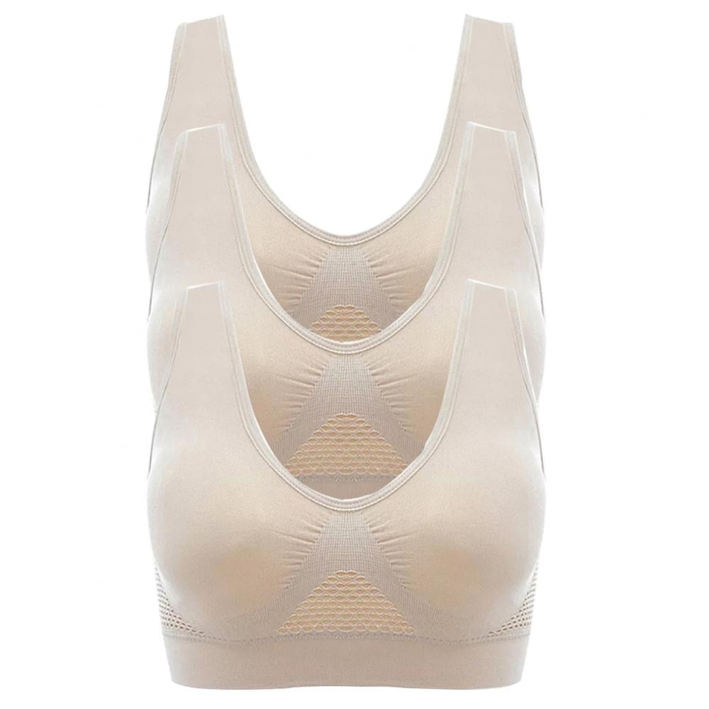 Valcatch 3 Pack Wirefree Mesh Breathable Sports Bras, Push up, Padded ...