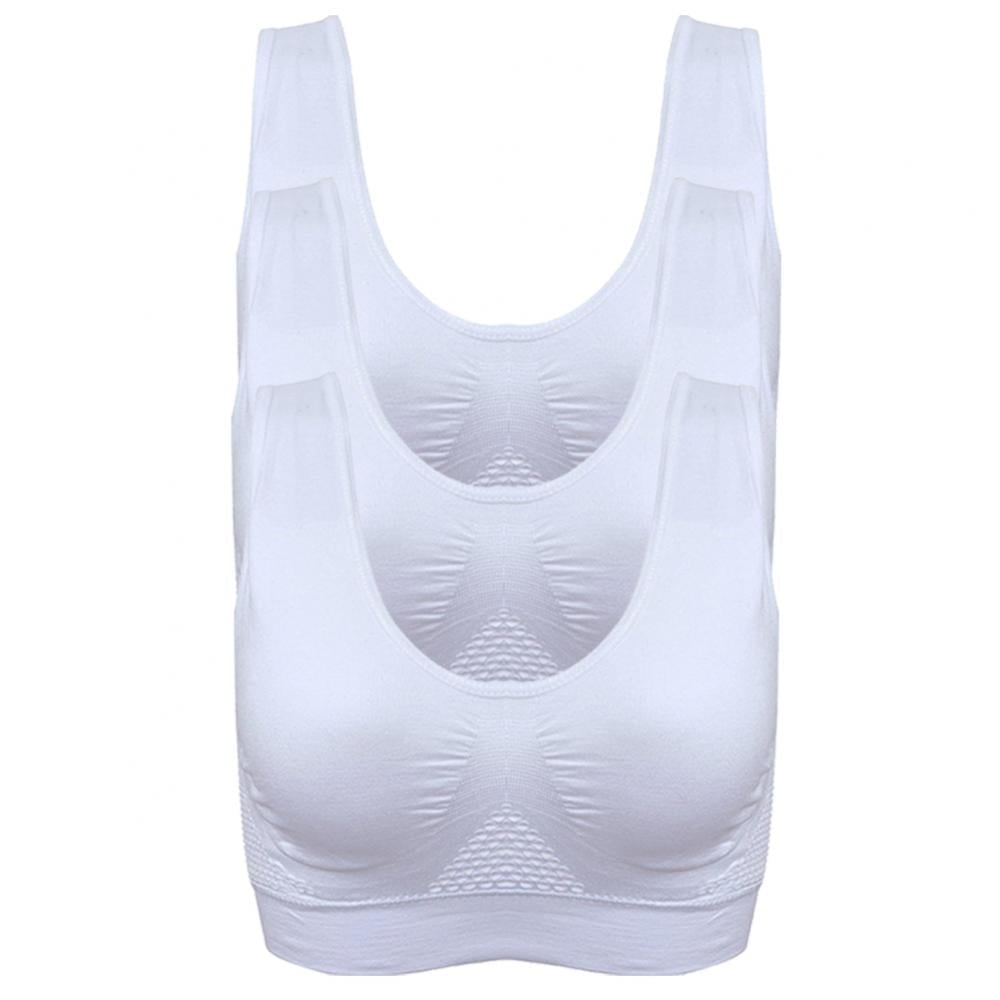 Valcatch 3 Pack Sports Bras for Women Wirefree Mesh Breathable ...
