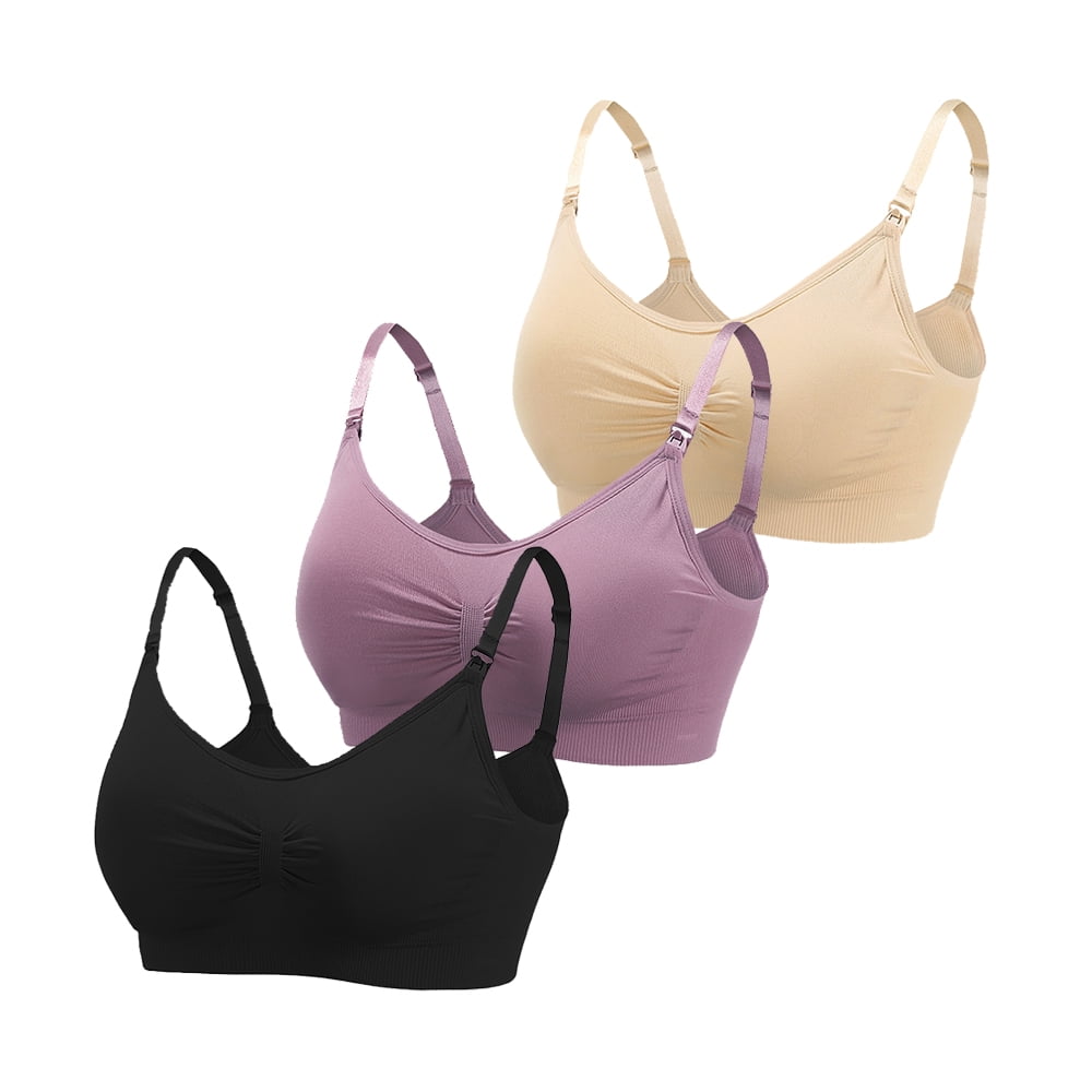 Valcatch 3 Pack Women's Seamless Nursing Bra Wirefree Padded Comfy Pregnancy Bralette - Walmart.com