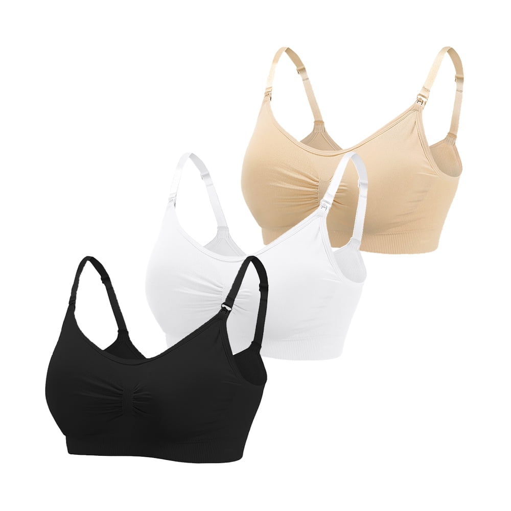 Valcatch 3 Pack Women's Seamless Nursing Bra Wirefree Padded Comfy Pregnancy Bralette - Walmart.com