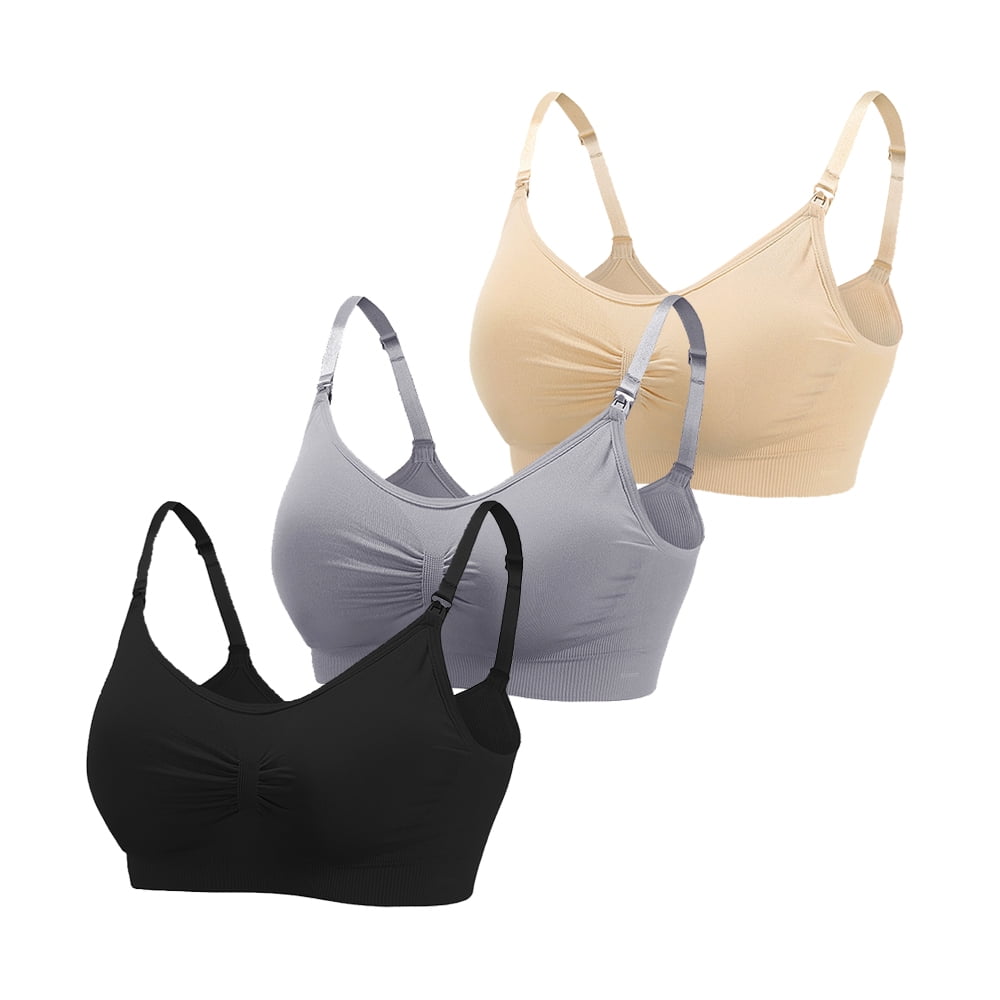 Valcatch 3 Pack Women's Maternity Nursing Bra, Wirefree, Padded ...