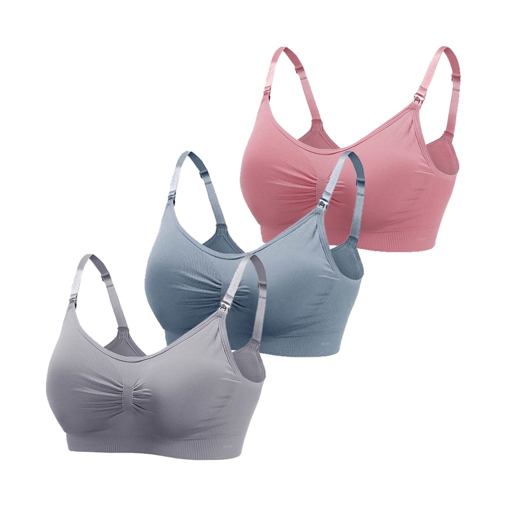 Valcatch 3 Pack Women's Seamless Nursing Bra Wirefree Padded Comfy ...
