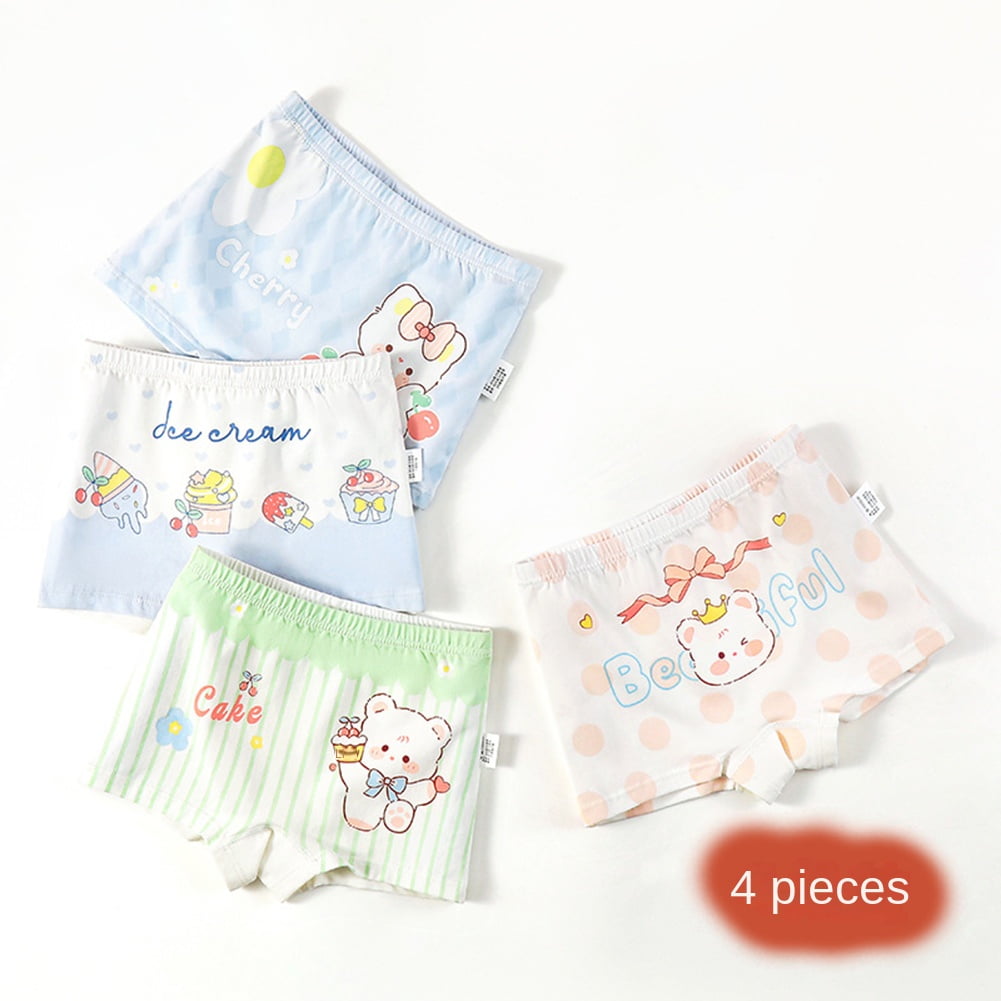 Valcatch 4 Pack Cotton Girls Underwear Soft Boy Shorts Kids Boxer ...