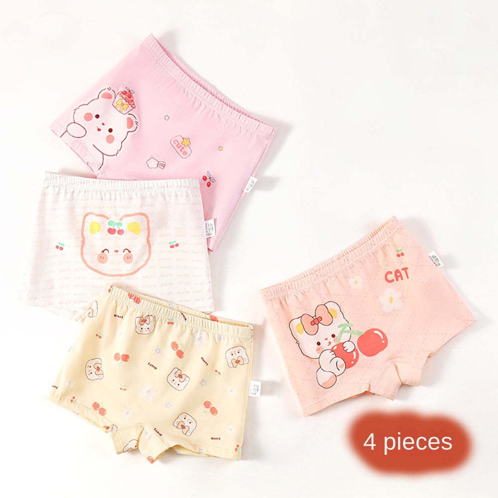 Valcatch 4 Pack Cotton Girls Underwear Soft Boy Shorts Kids Boxer ...