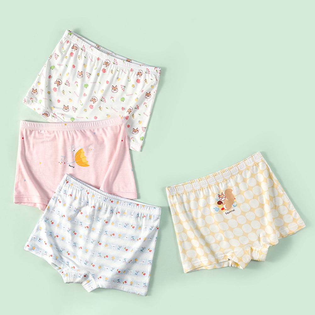Valcatch 4 Pack Girls Cotton Underwear Soft Boy Shorts Kids Boxer ...