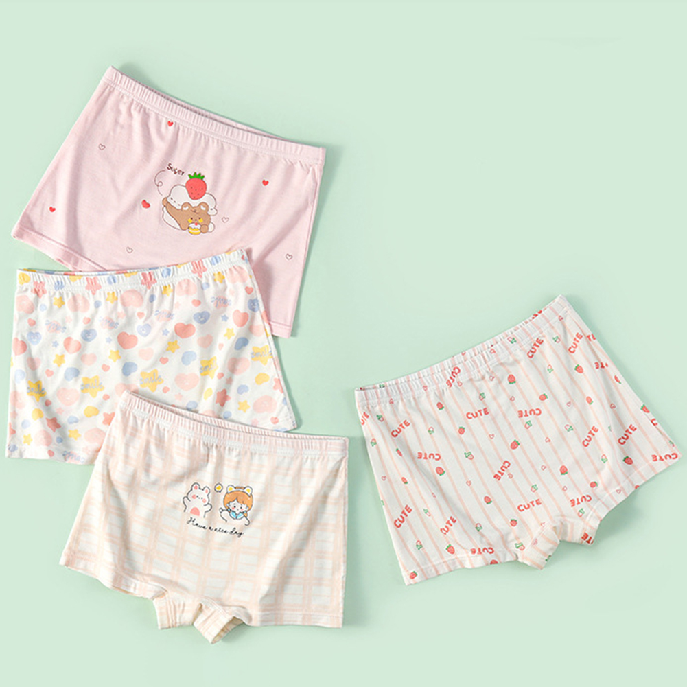 Valcatch 4 Pack Girls Cotton Underwear Soft Boy Shorts Kids Boxer ...