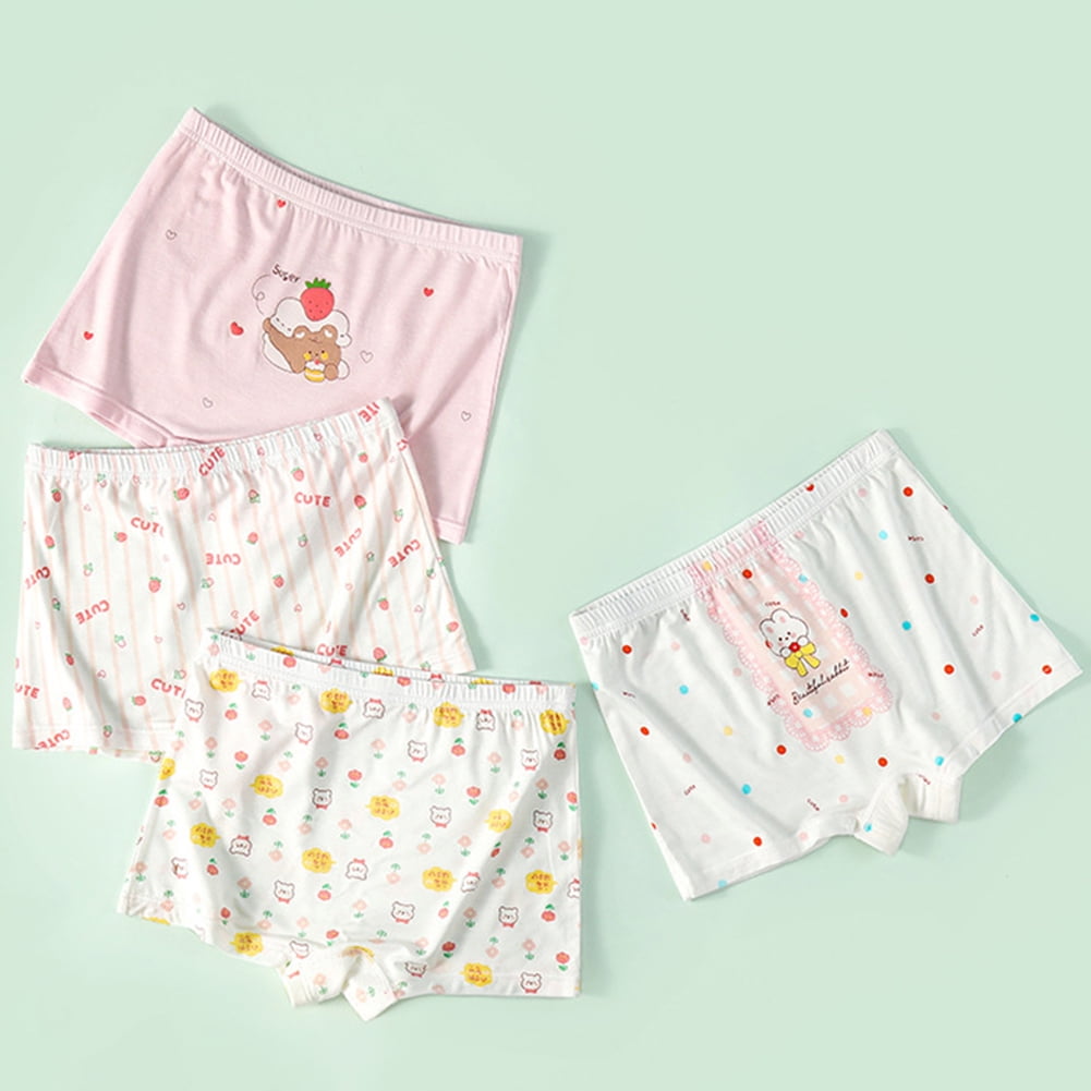 Valcatch 4 Pack Girls Cotton Underwear Soft Boy Shorts Kids Boxer ...