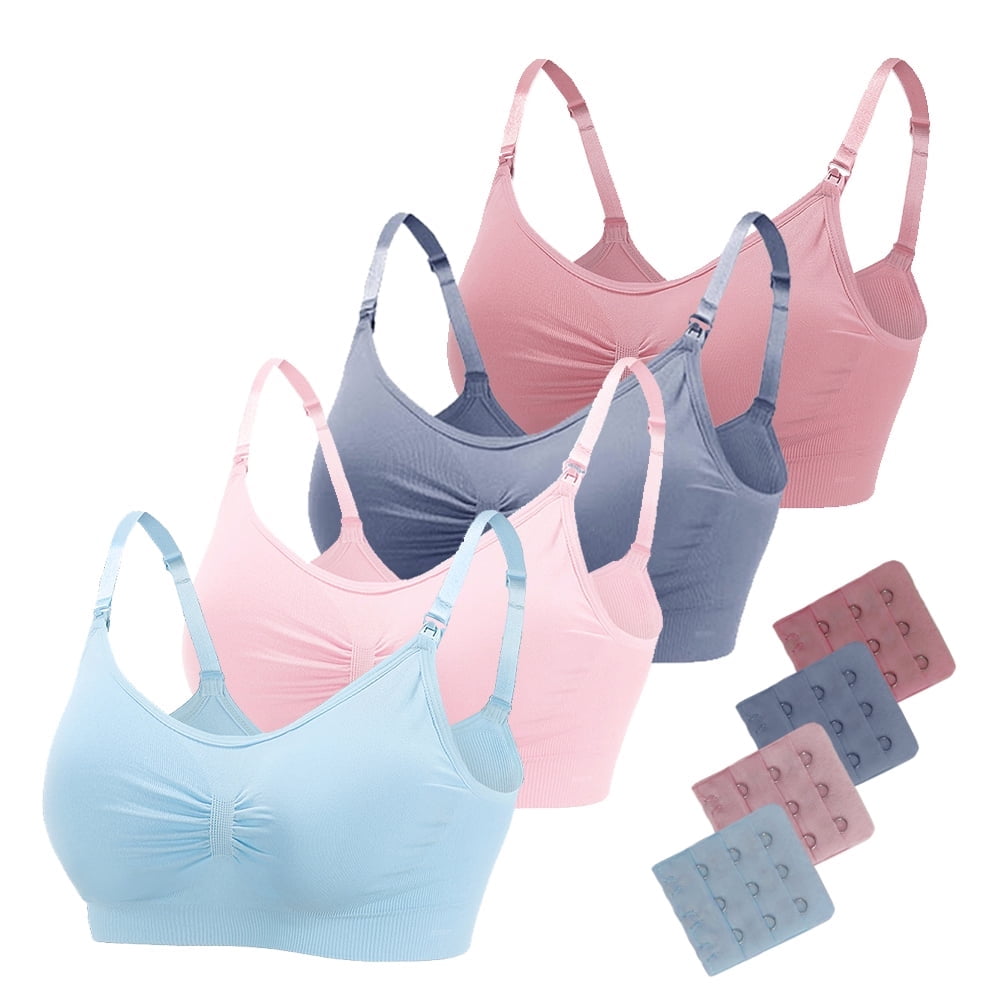 Valcatch 4-Pack Women's Wirefree Nursing Bra, Padded Seamless Maternity ...