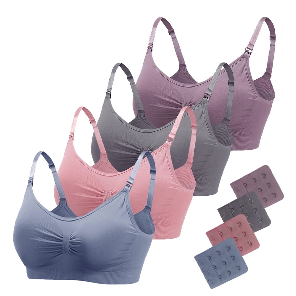 Valcatch 4-Pack Women's Nursing Bra, Wirefree, Padded, Seamless ...