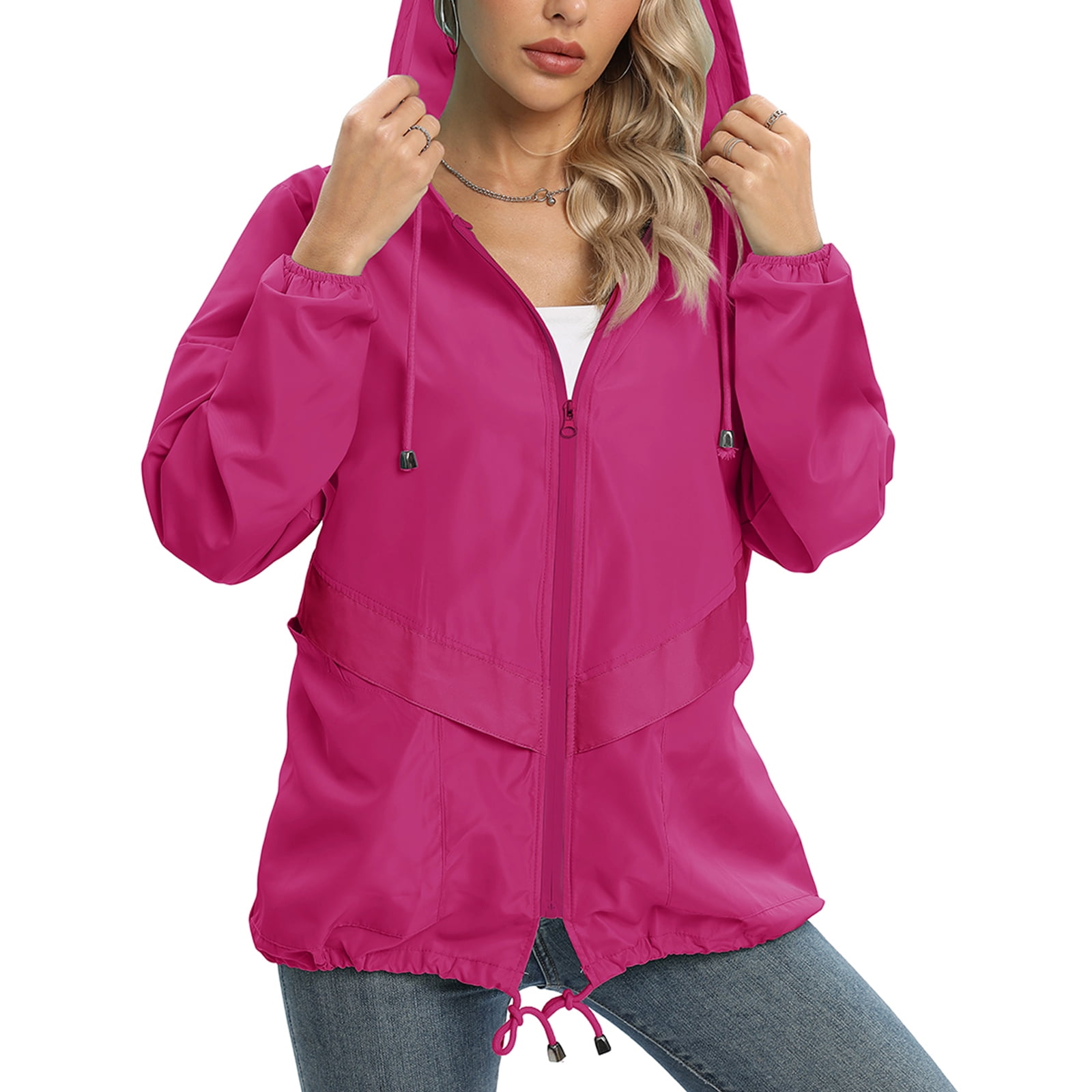 Valcatch Lightweight Rain Jacket for Women Outdoor Waterproof Hooded ...