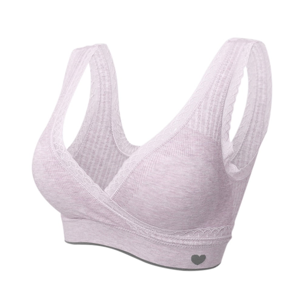 Valcatch Maternity Nursing Sleep Bra for Breastfeeding, Lace Cotton ...