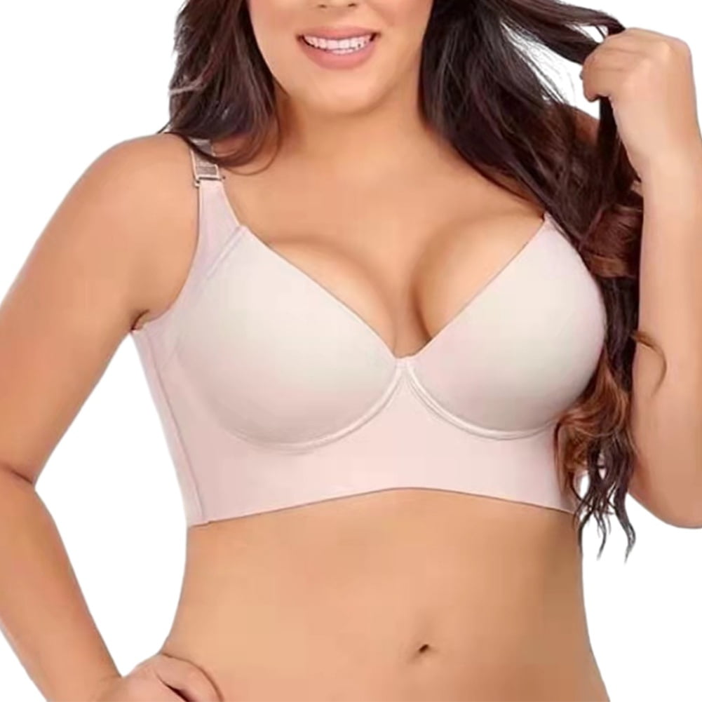Valcatch Women Deep Cup Bra Hide Back Fat Full Back Coverage Bra with Shapewear Incorporated ...