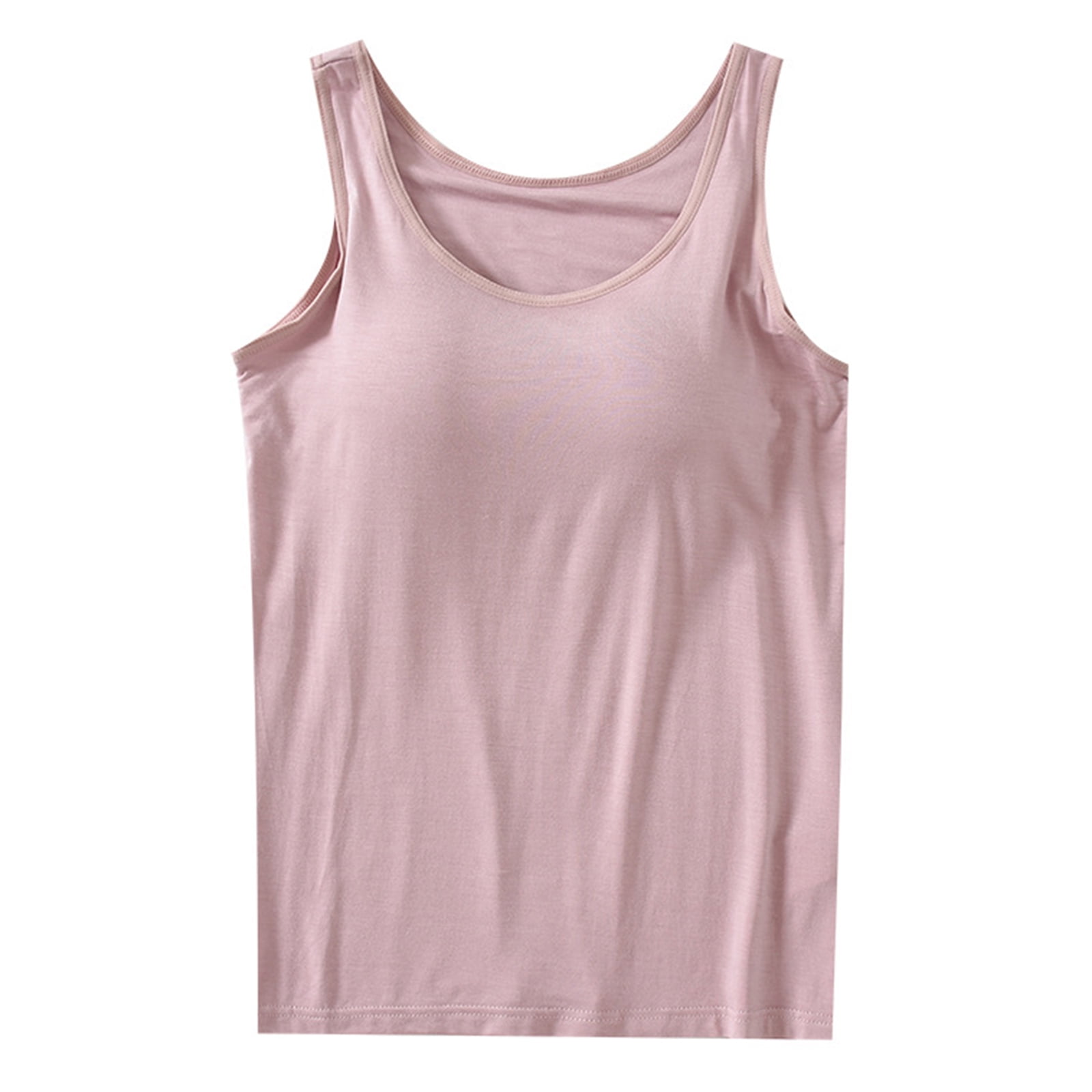 Valcatch Women's Cotton Tank Top with Bra Wider Strap Camisole Basic ...